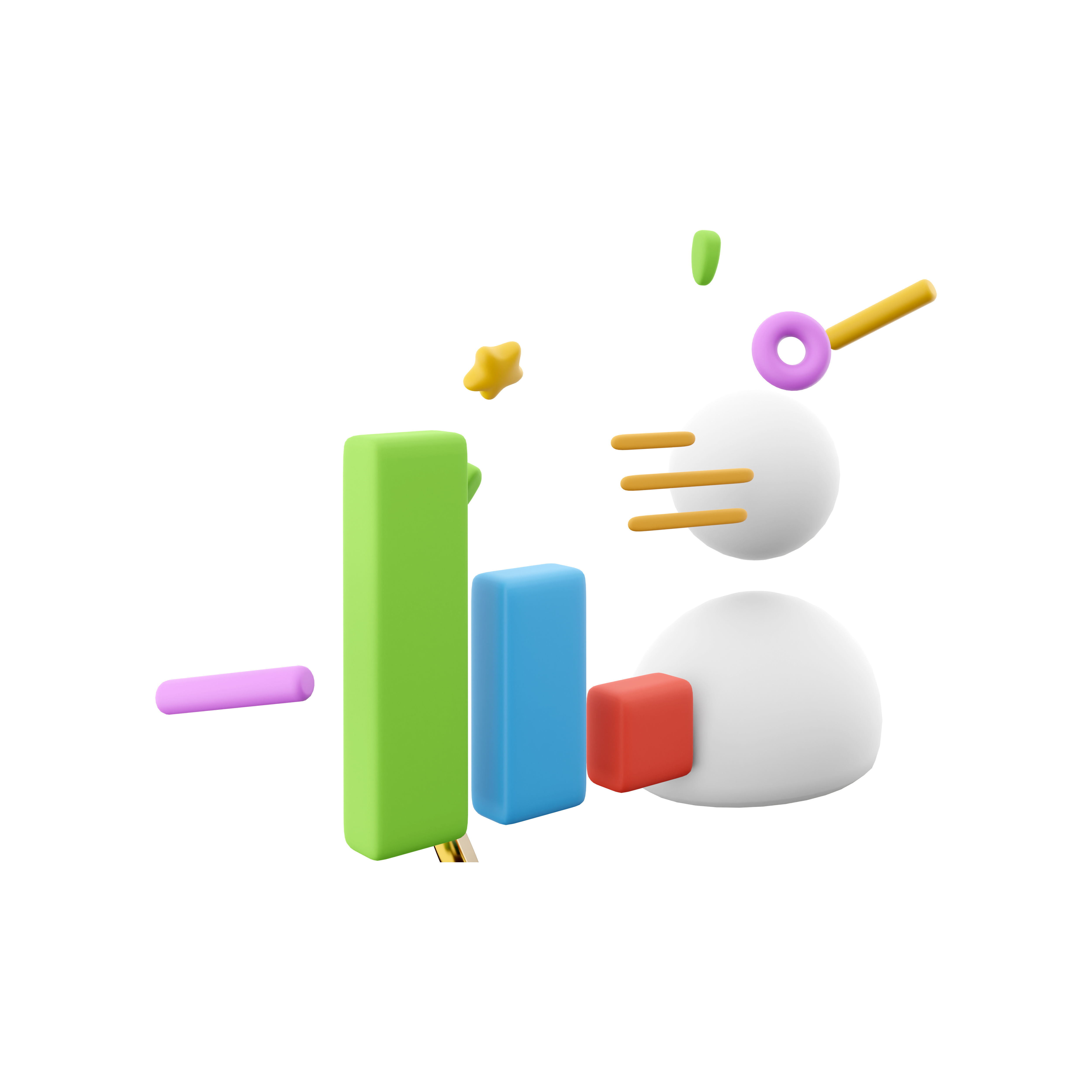 3d user with bar graph icon 3D model | CGTrader