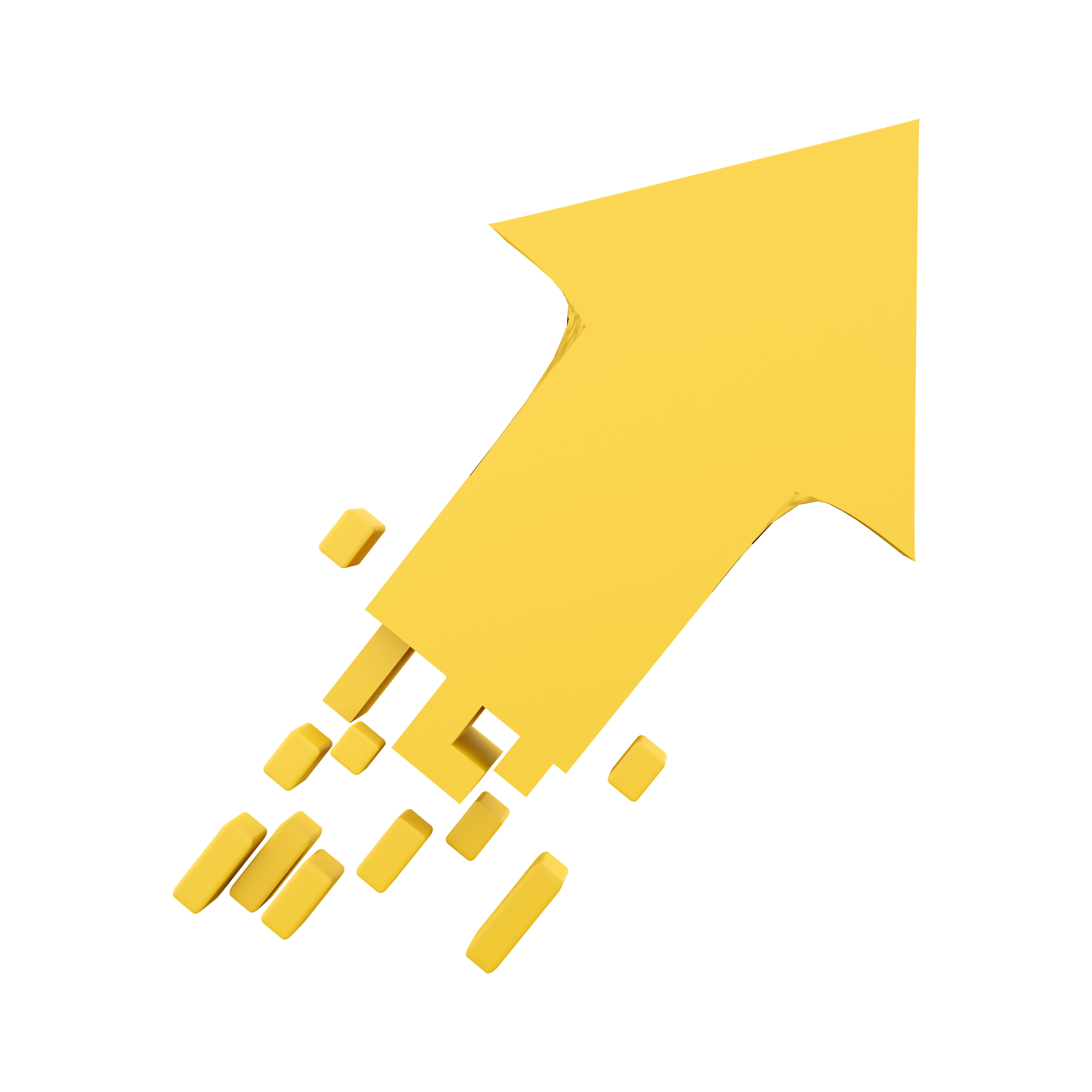 3d golden arrow rises up icon 3D model | CGTrader
