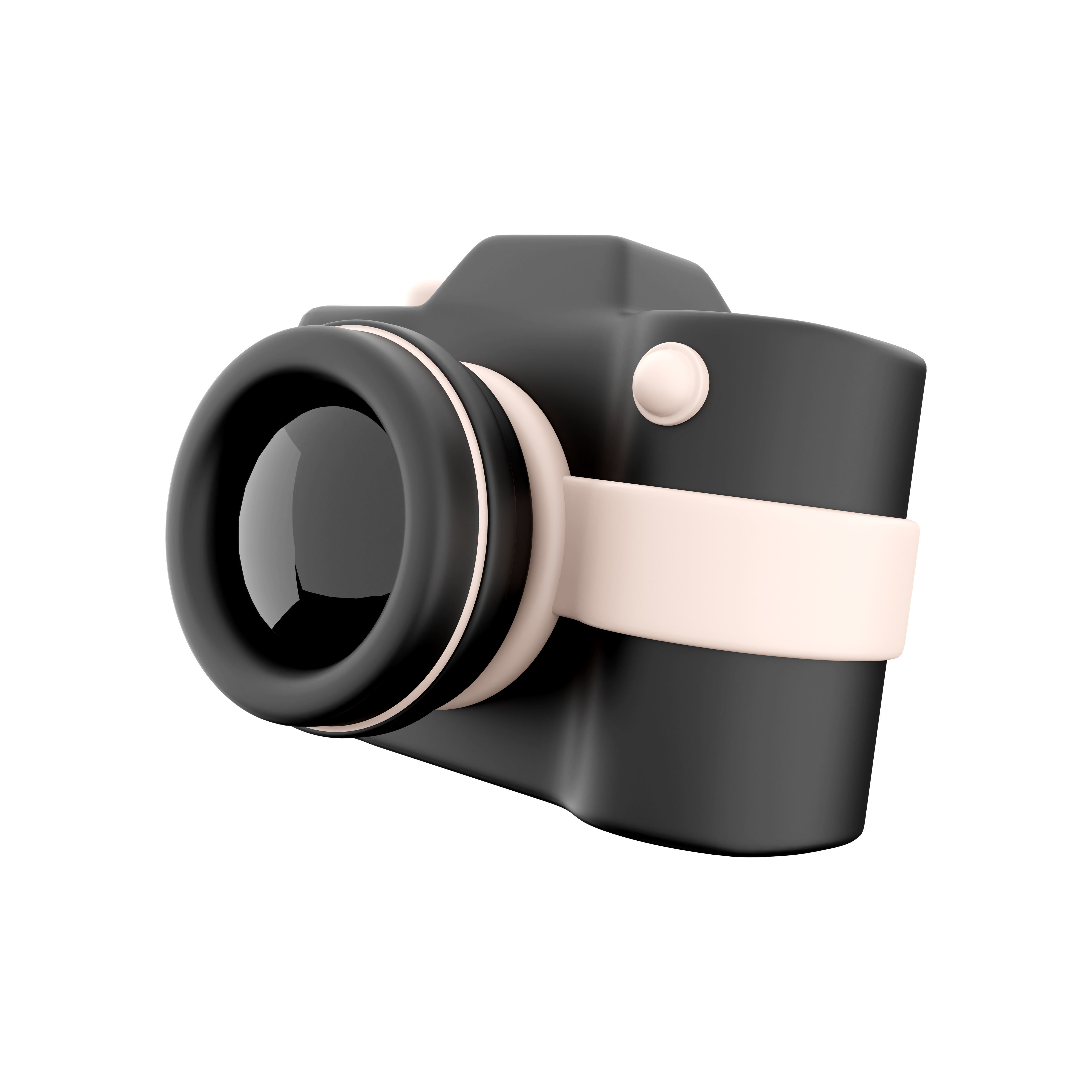 3d photo camera with lens and button icon 3D model | CGTrader
