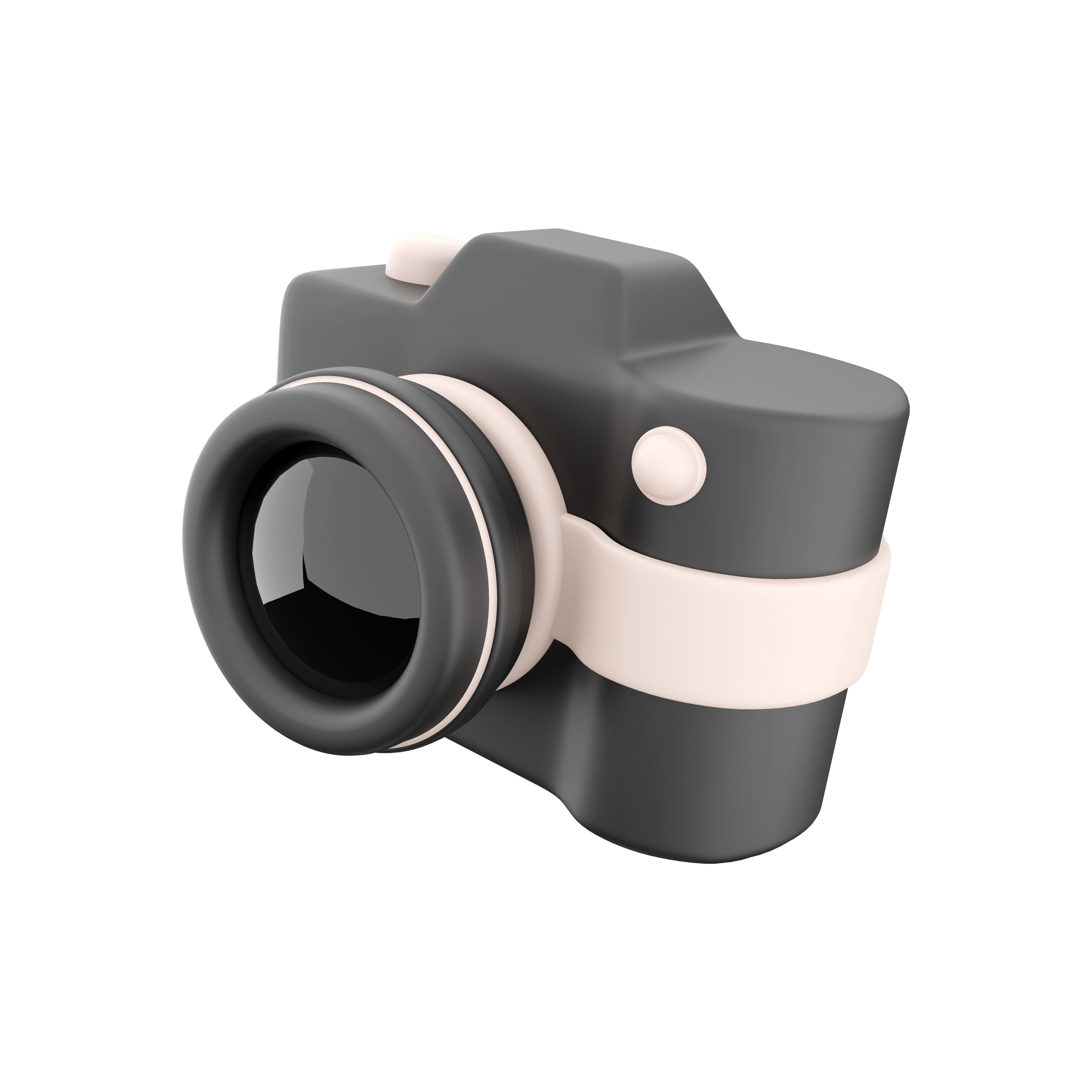 3d photo camera with lens and button icon 3D model | CGTrader