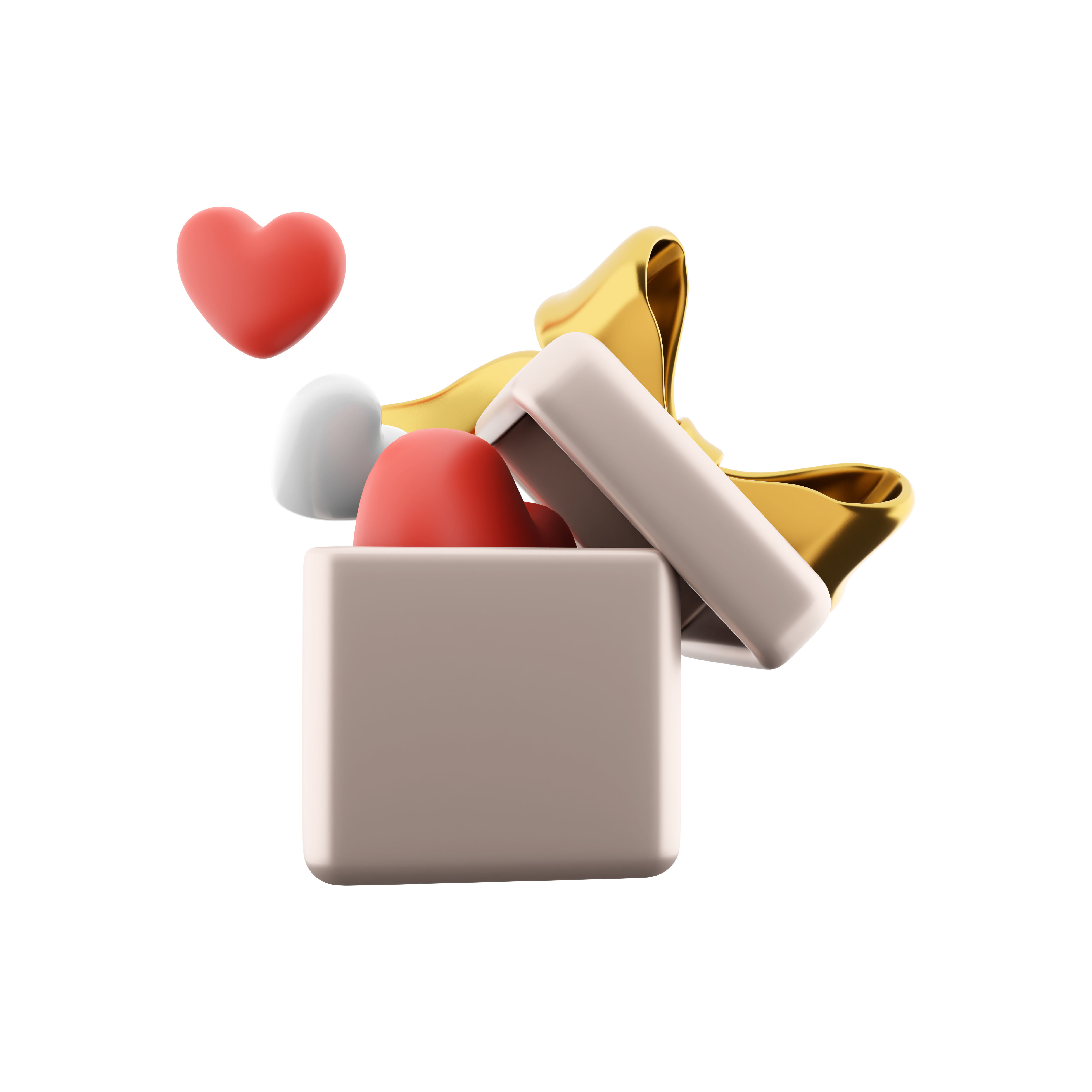 3d icon of gift box with hearts 3D model | CGTrader