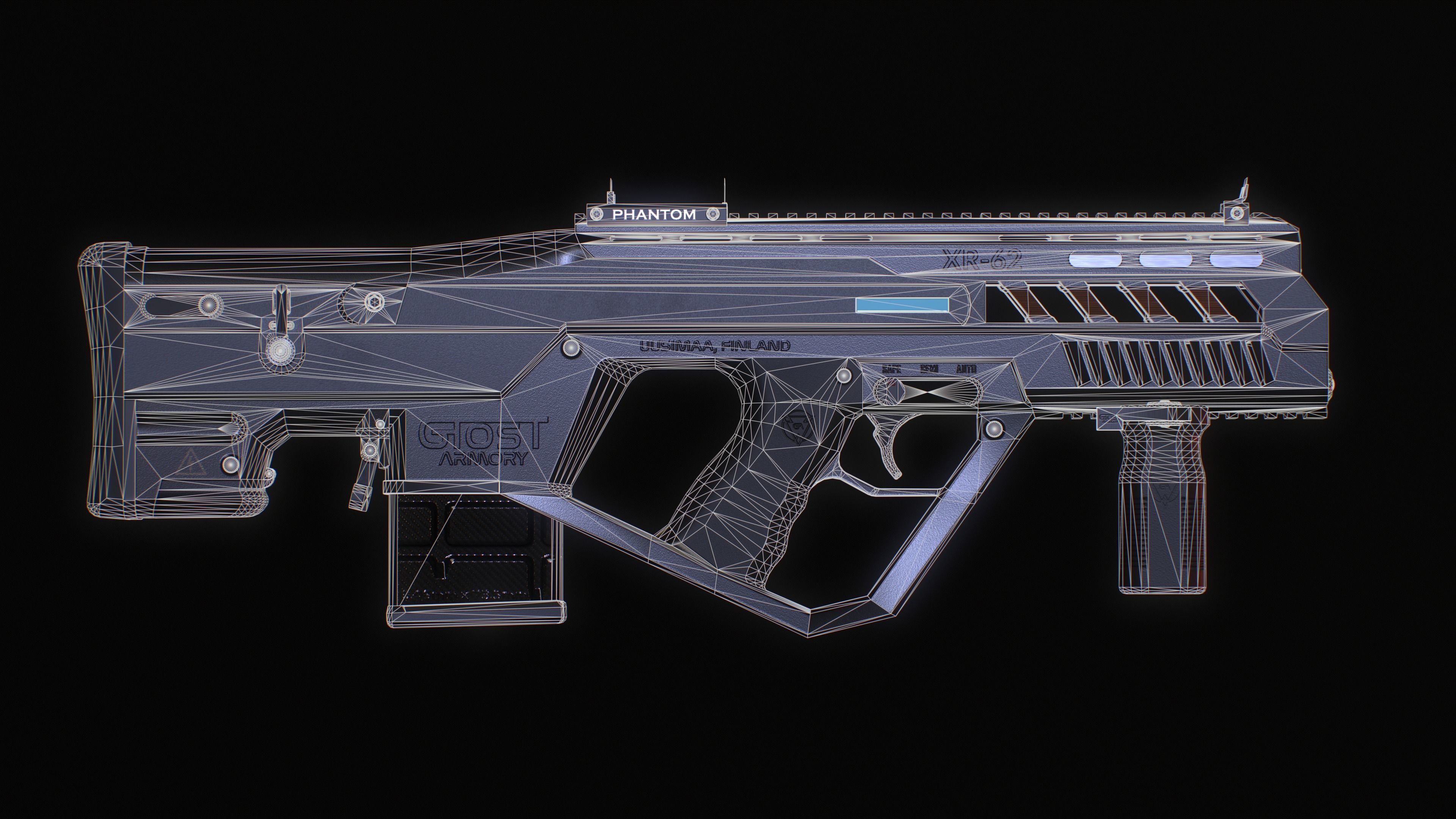 3D model XR-62 Bullpup Railgun VR / AR / low-poly | CGTrader