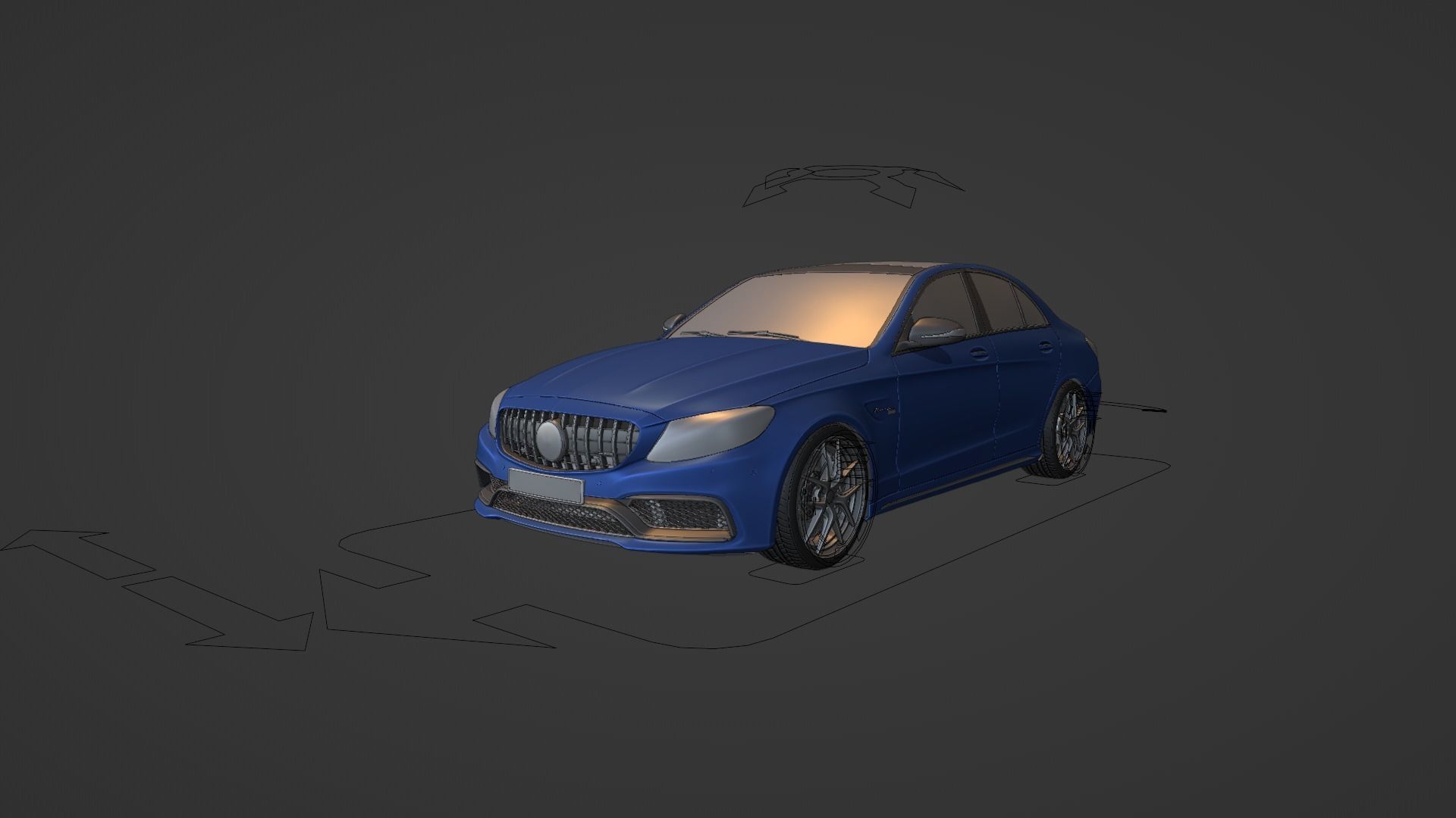 Mercedes C63 AMG 3D model animated rigged | CGTrader