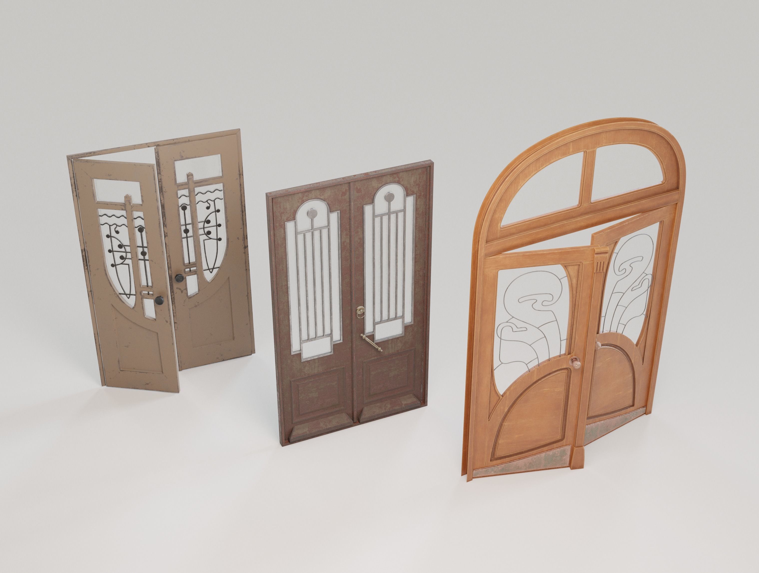 3D model Old Doors pack VR / AR / low-poly | CGTrader