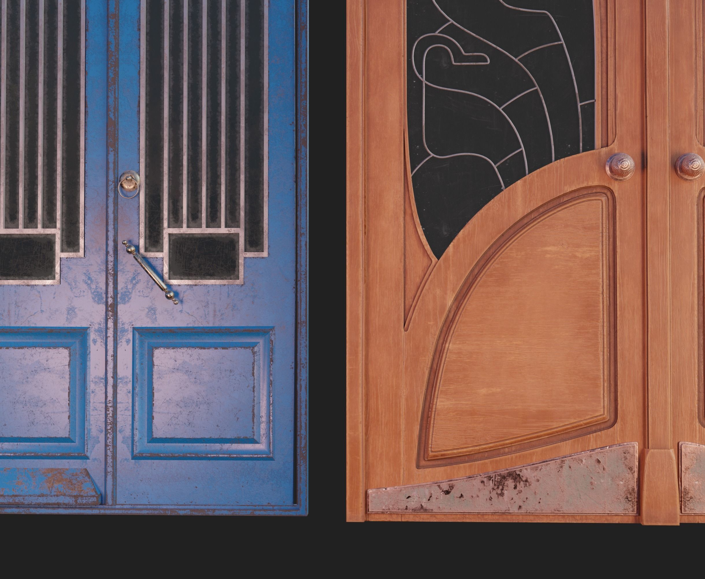 3D model Old Doors pack VR / AR / low-poly | CGTrader