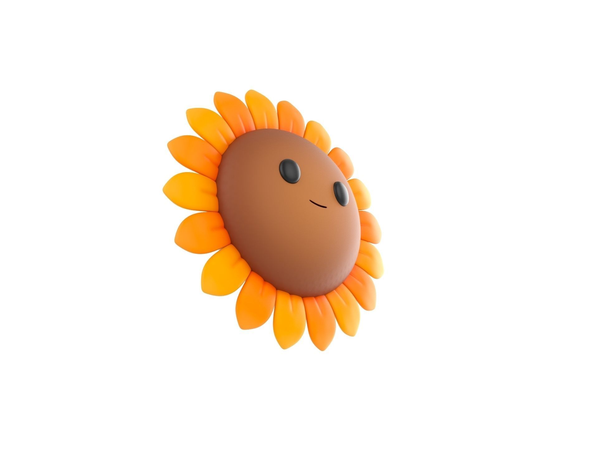 Character227 Cartoon Sunflower 3D model | CGTrader