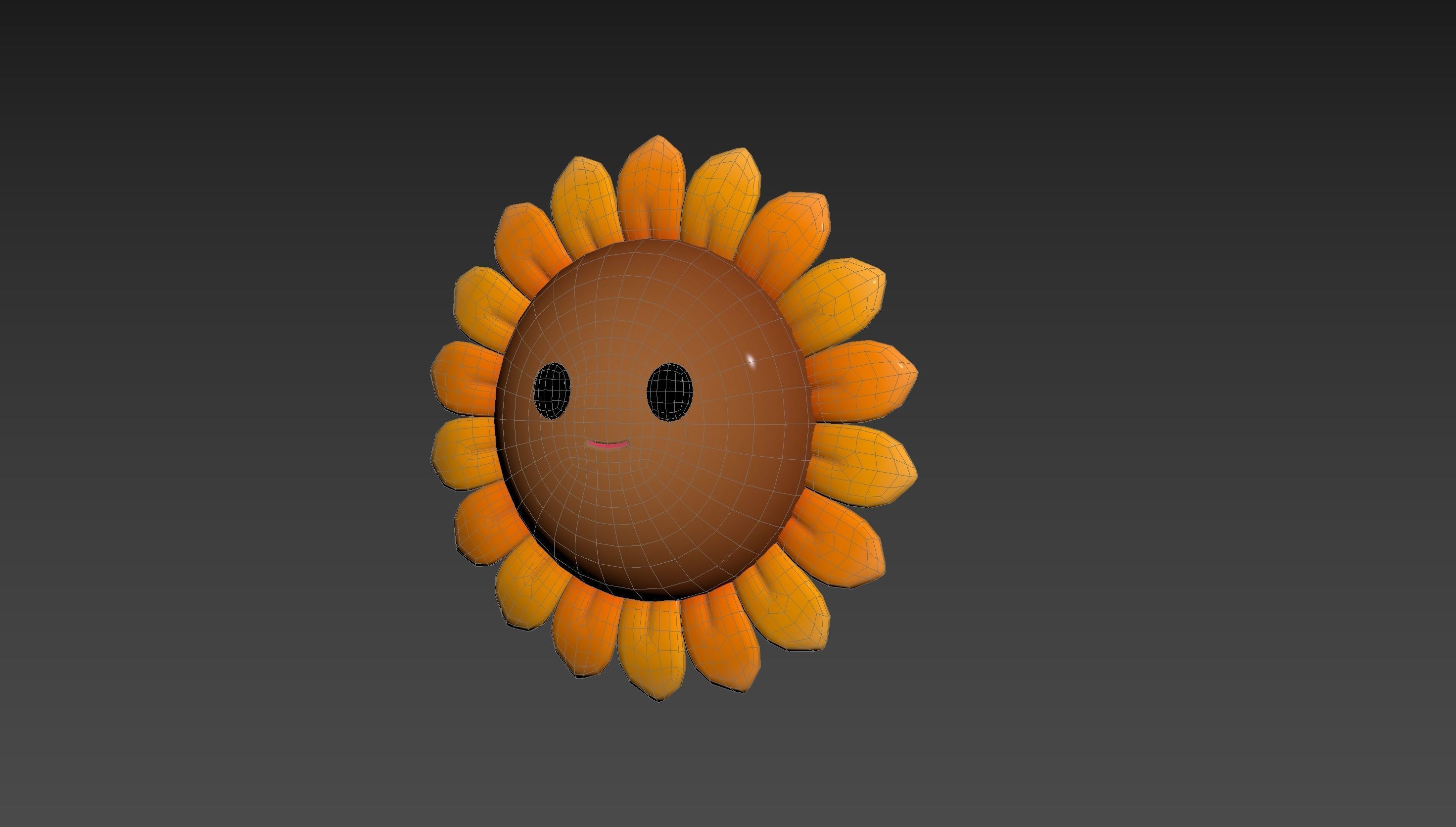 Character227 Cartoon Sunflower 3D model | CGTrader