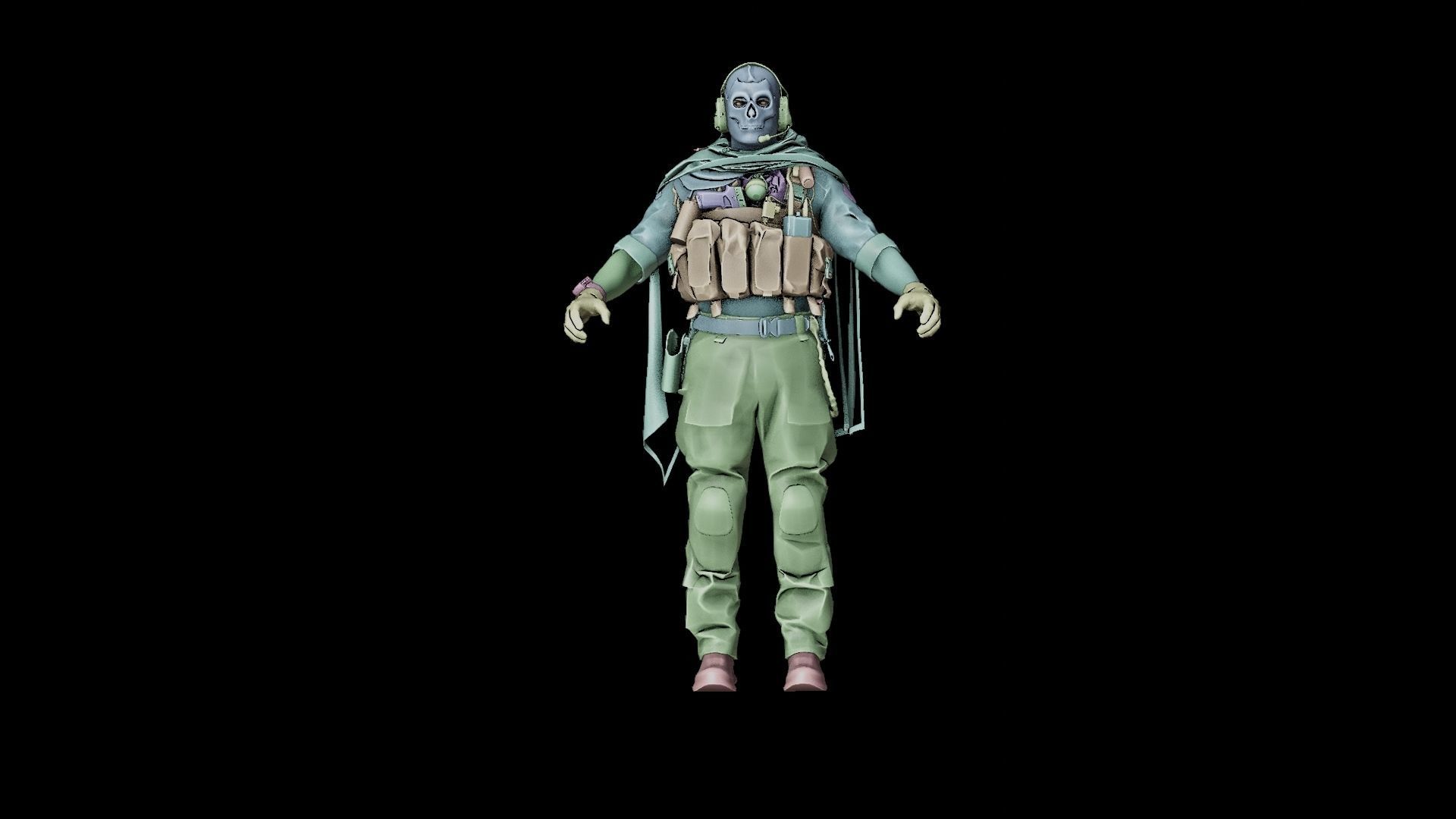 GHOST from Call Of Duty RIGGED 3D model rigged | CGTrader