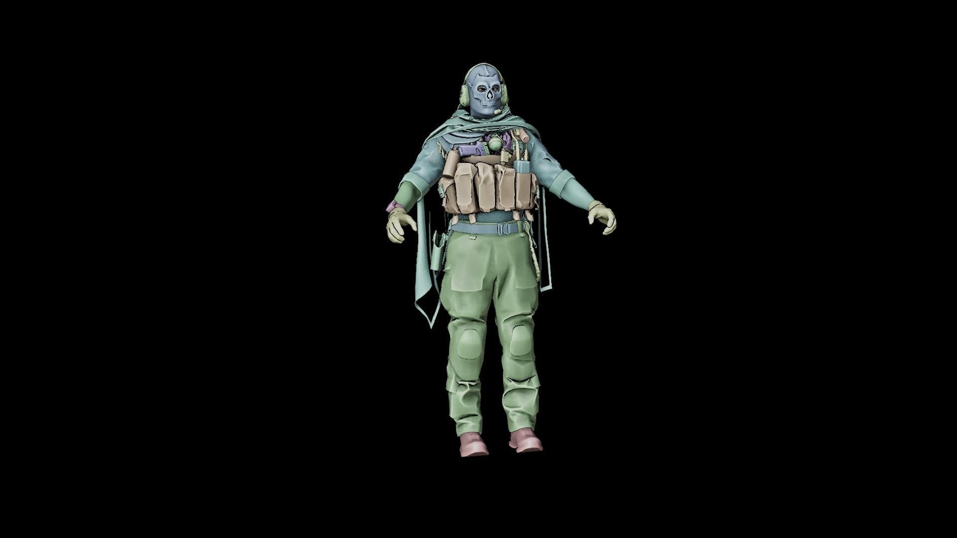 GHOST from Call Of Duty RIGGED 3D model rigged | CGTrader