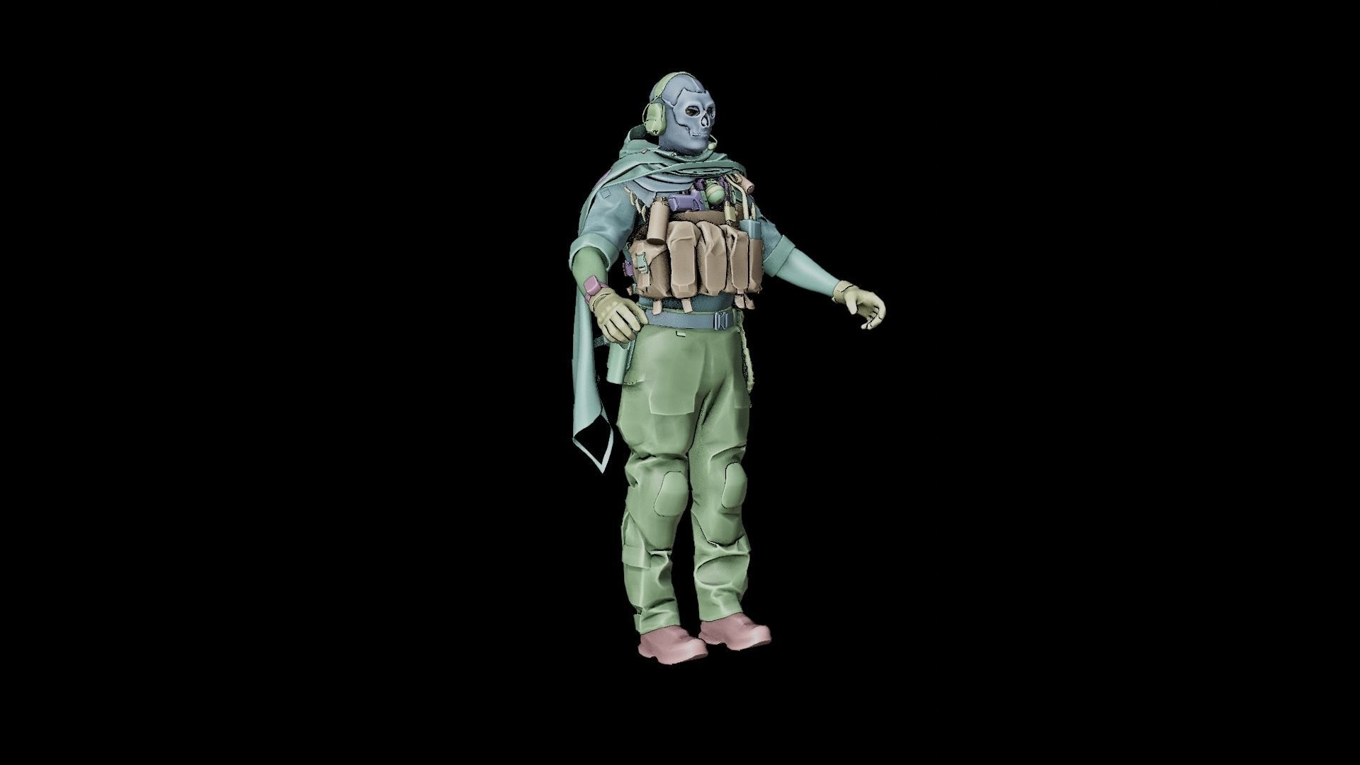 GHOST from Call Of Duty RIGGED 3D model rigged | CGTrader