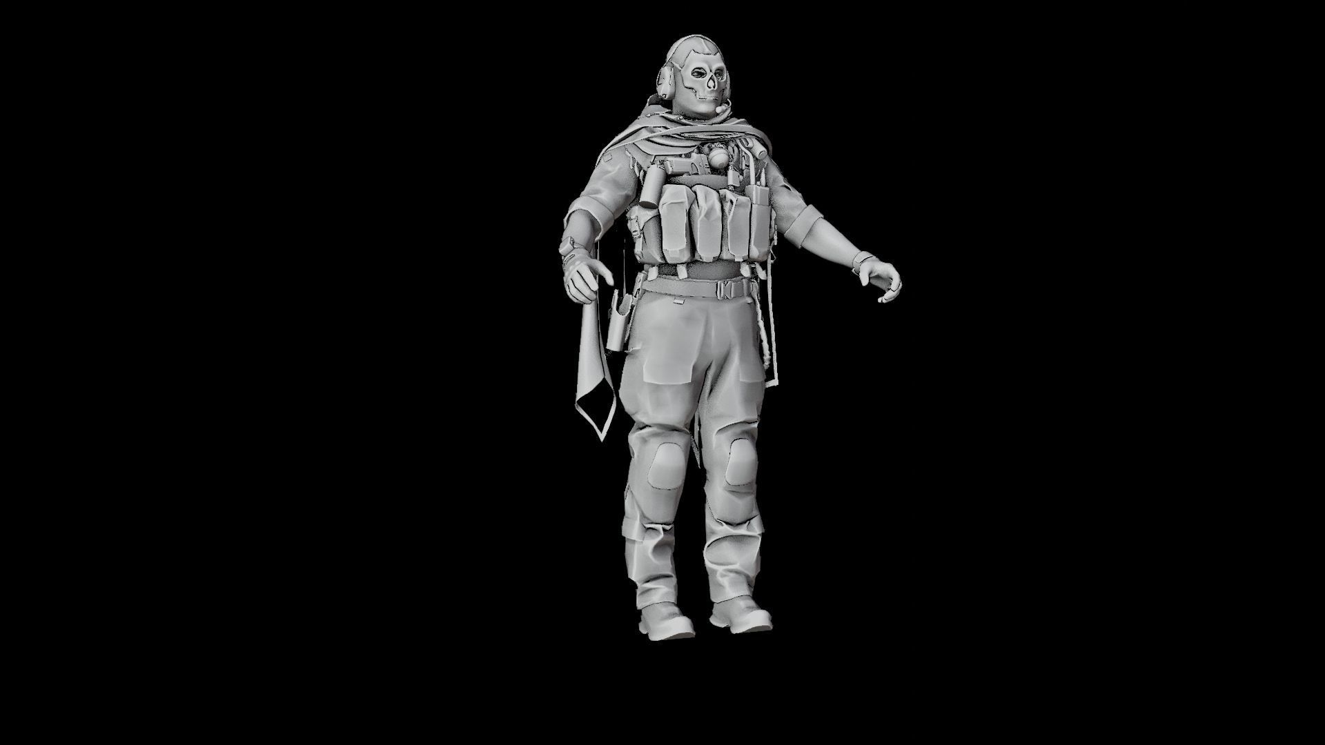 GHOST from Call Of Duty RIGGED 3D model rigged | CGTrader