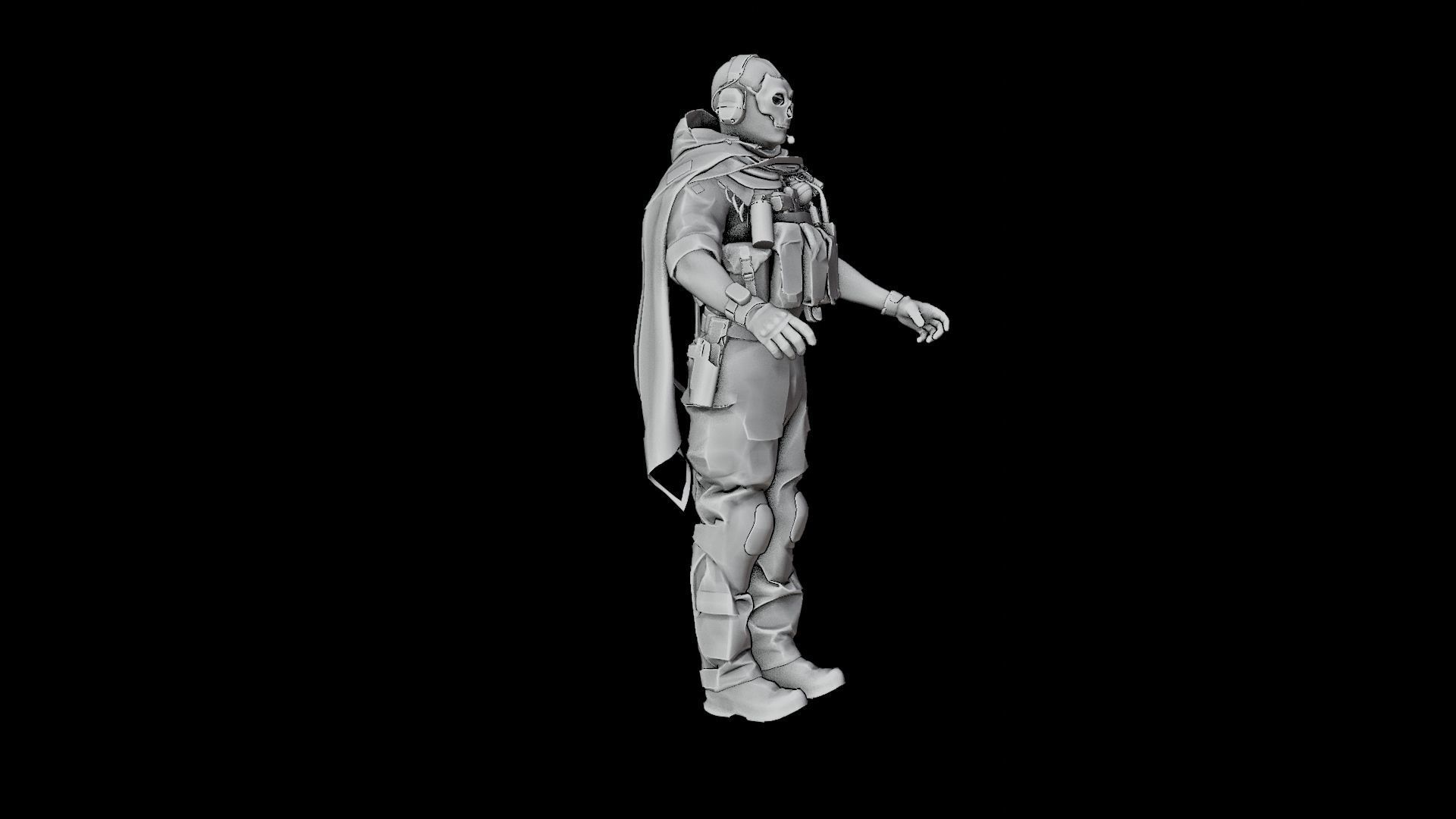 GHOST from Call Of Duty RIGGED 3D model rigged | CGTrader