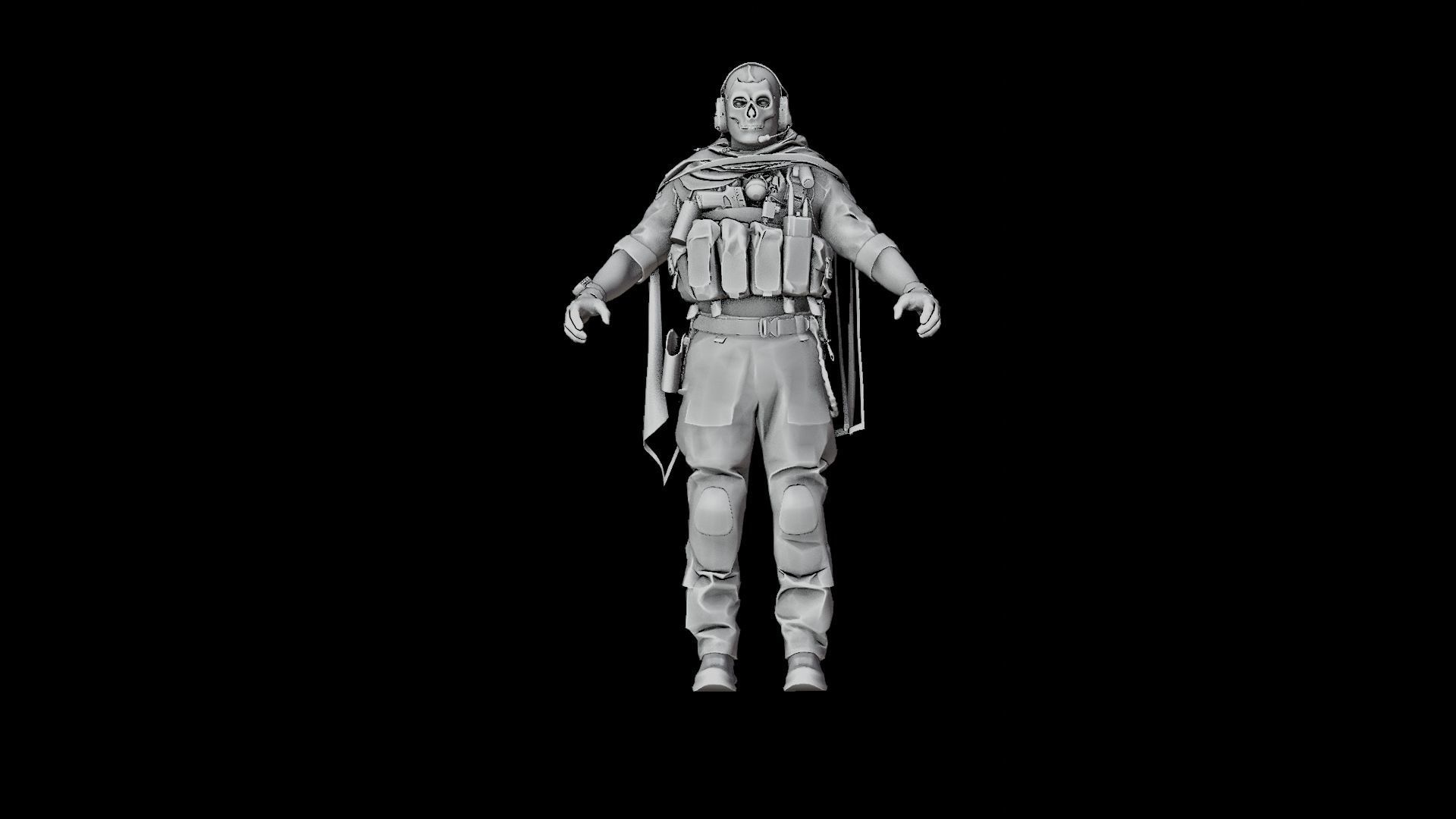 GHOST from Call Of Duty RIGGED 3D model rigged | CGTrader