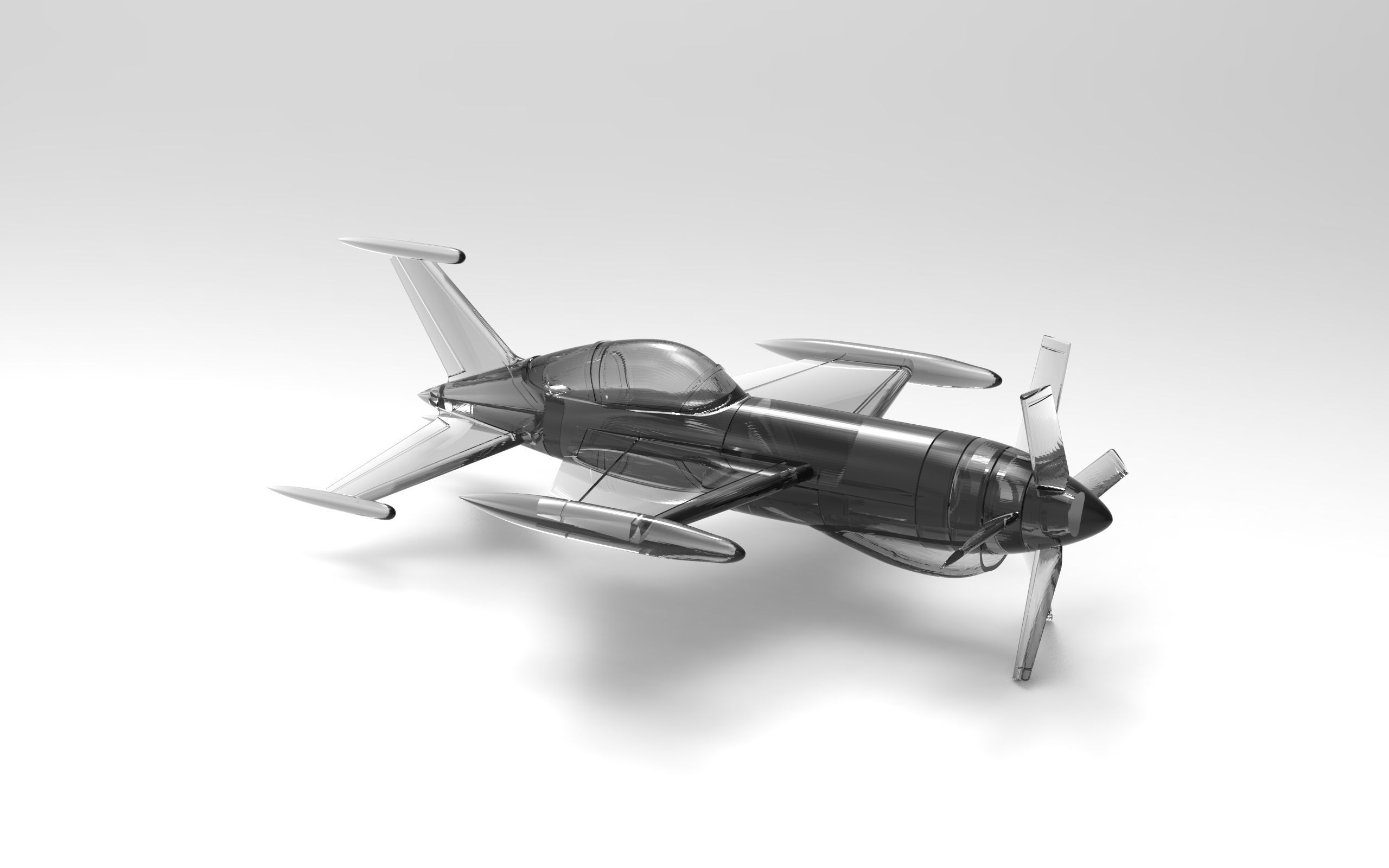 lockhead airplane with propellers 3D model 3D printable | CGTrader