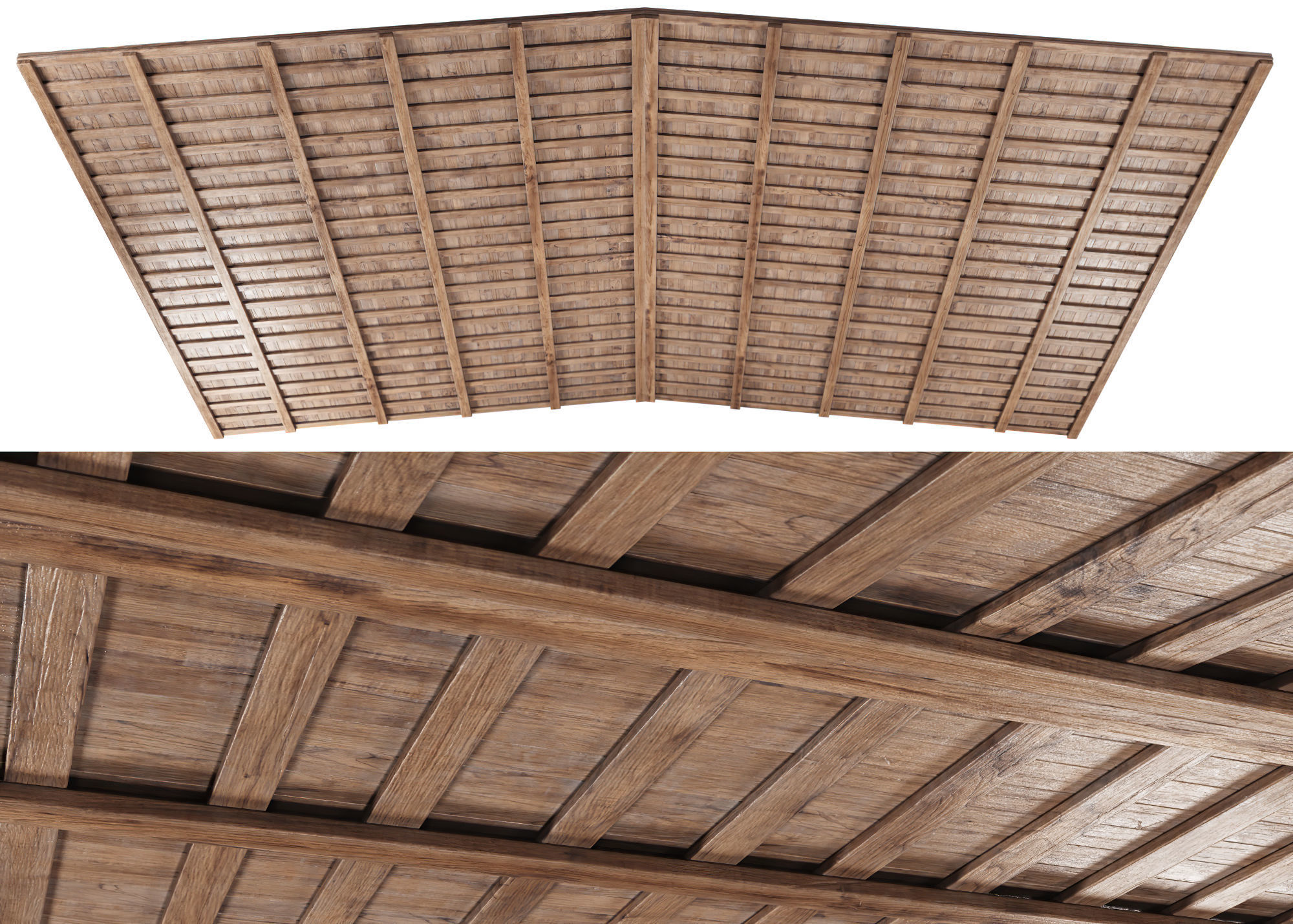 Gable Wooden Ceiling V3 3D model | CGTrader