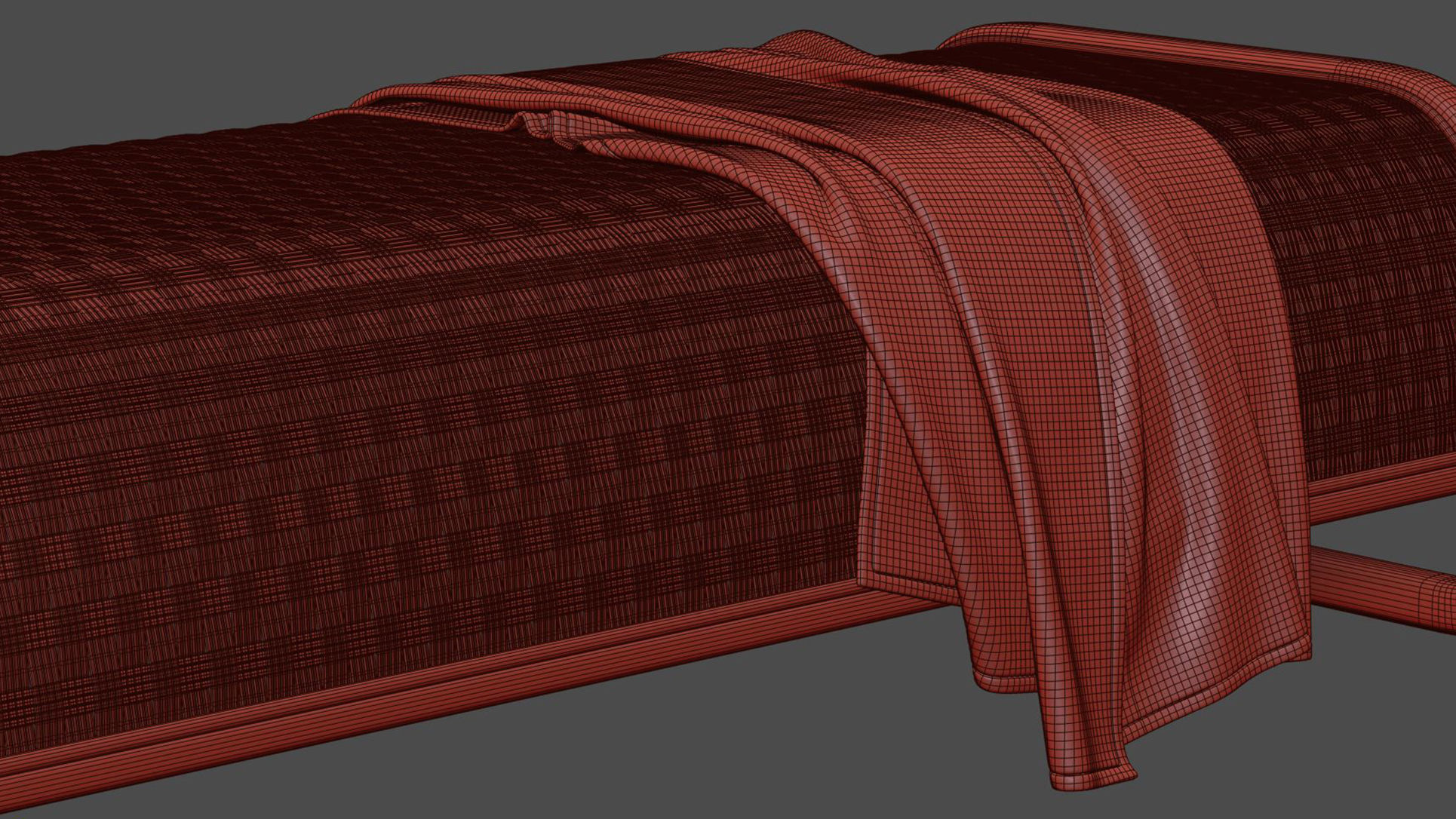 Eliza Rattan Lounge Bench 3D model | CGTrader