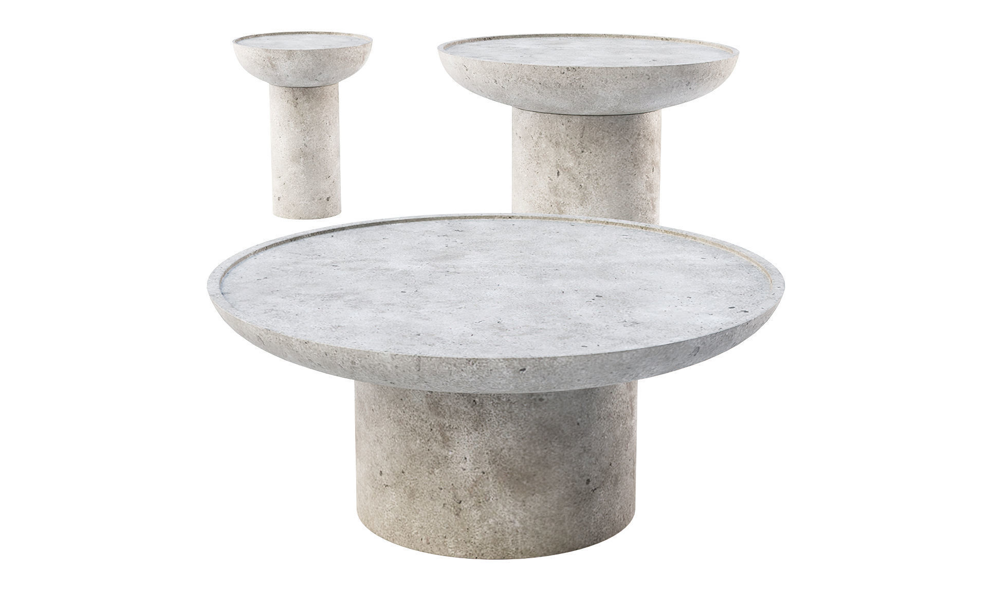 Jack Concrete Round Tables 3D model | CGTrader