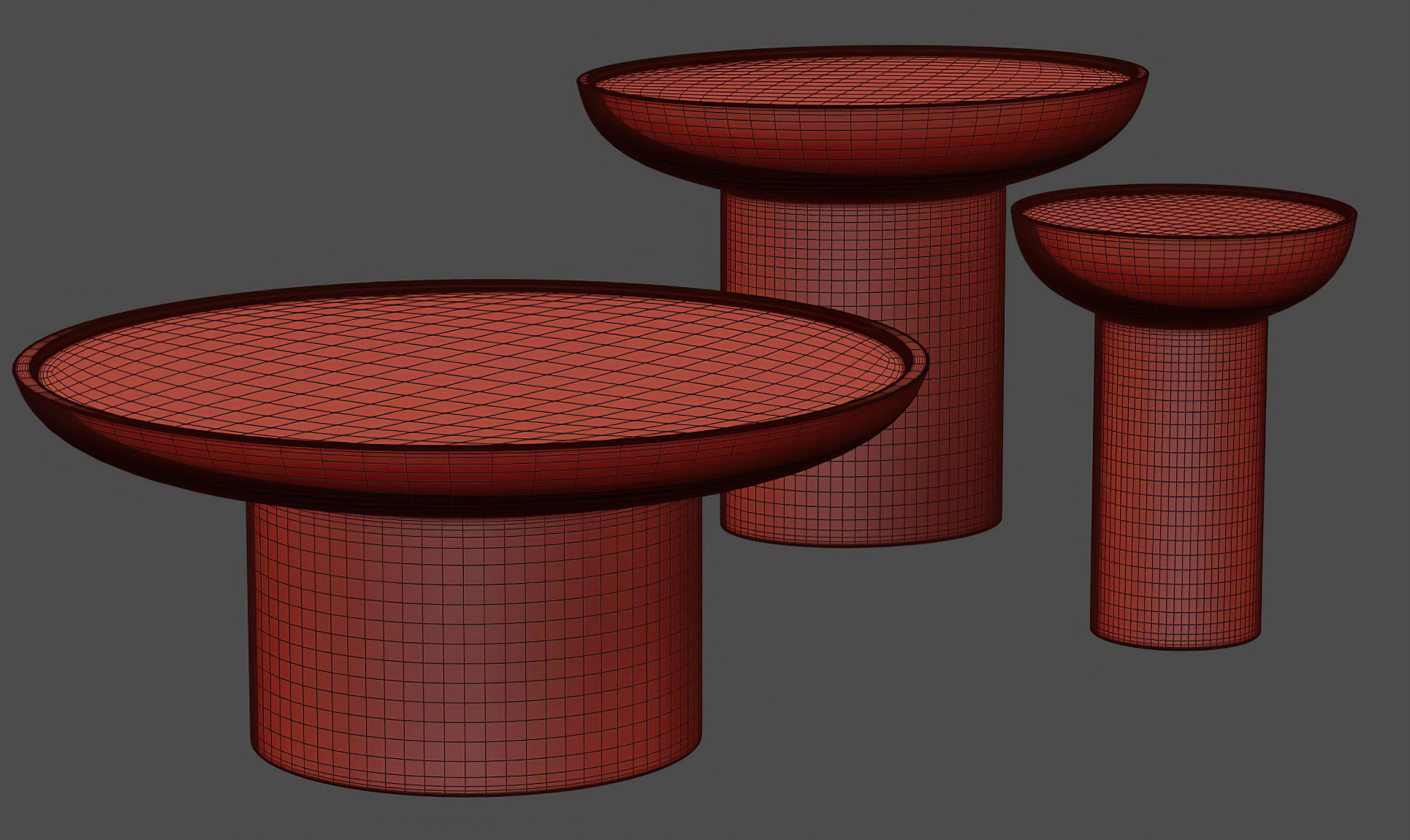 Jack Concrete Round Tables 3D model | CGTrader