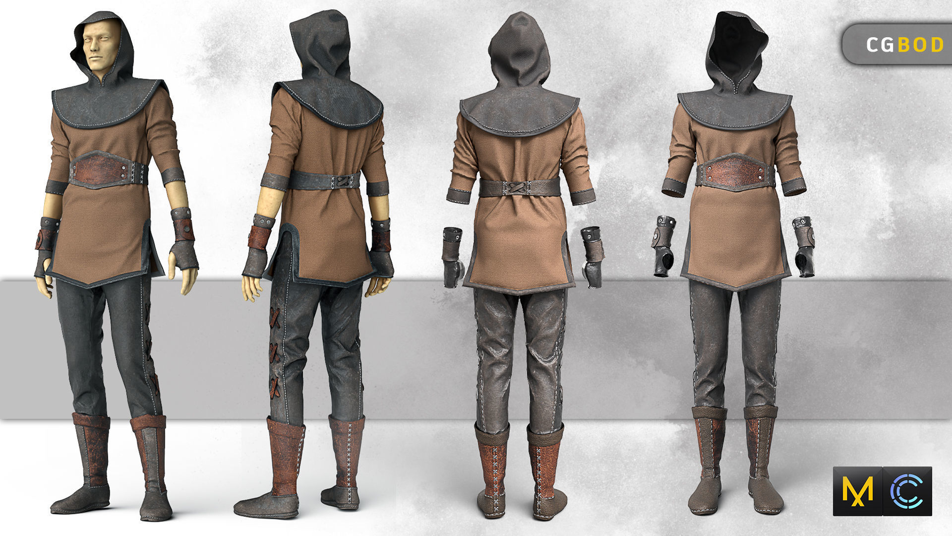 Medieval Male Outfits pack 3D model | CGTrader