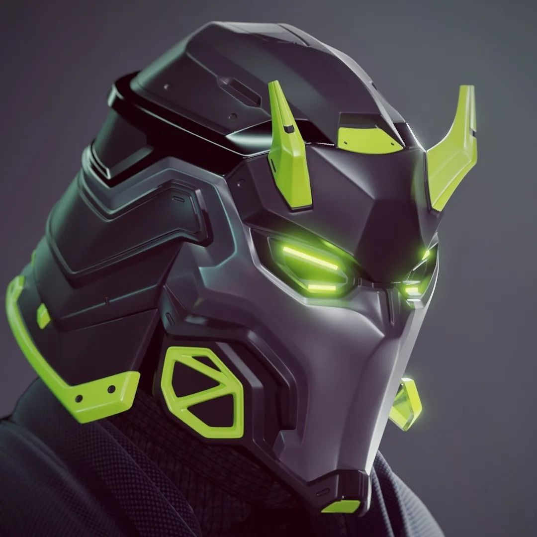 Cyber Samurai - cosplay helmet - DIGITAL FILE FOR 3D-PRINTING 3D model ...