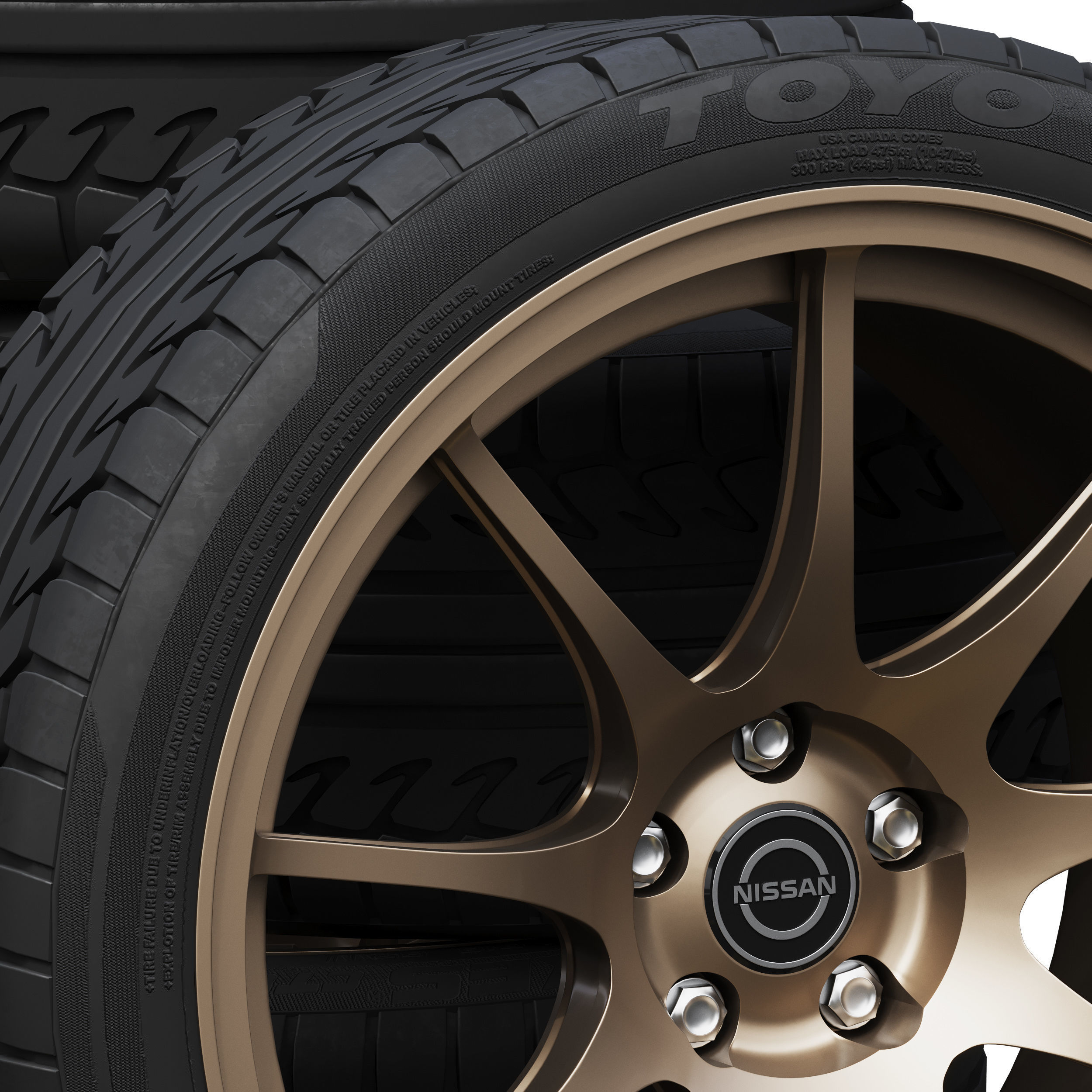 Nissan wheels 3D model | CGTrader