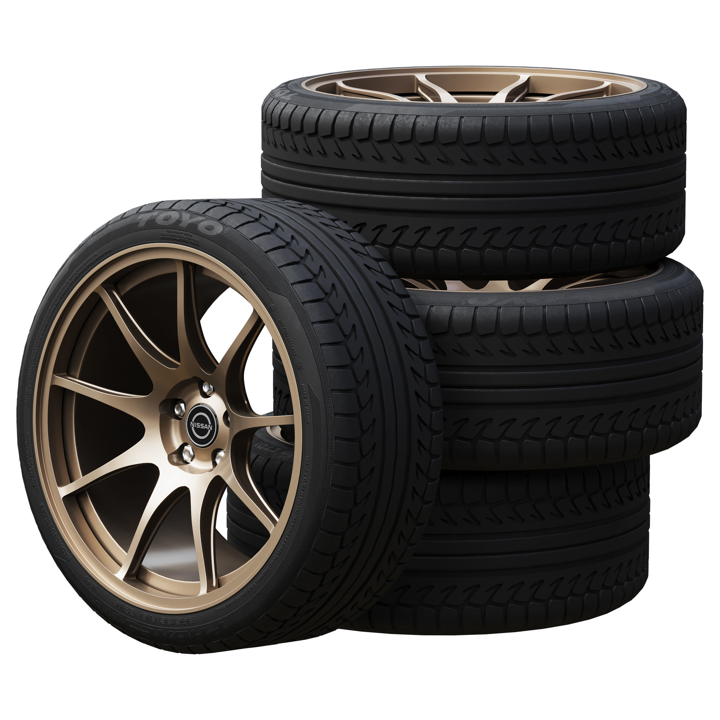 Nissan wheels 3D model | CGTrader