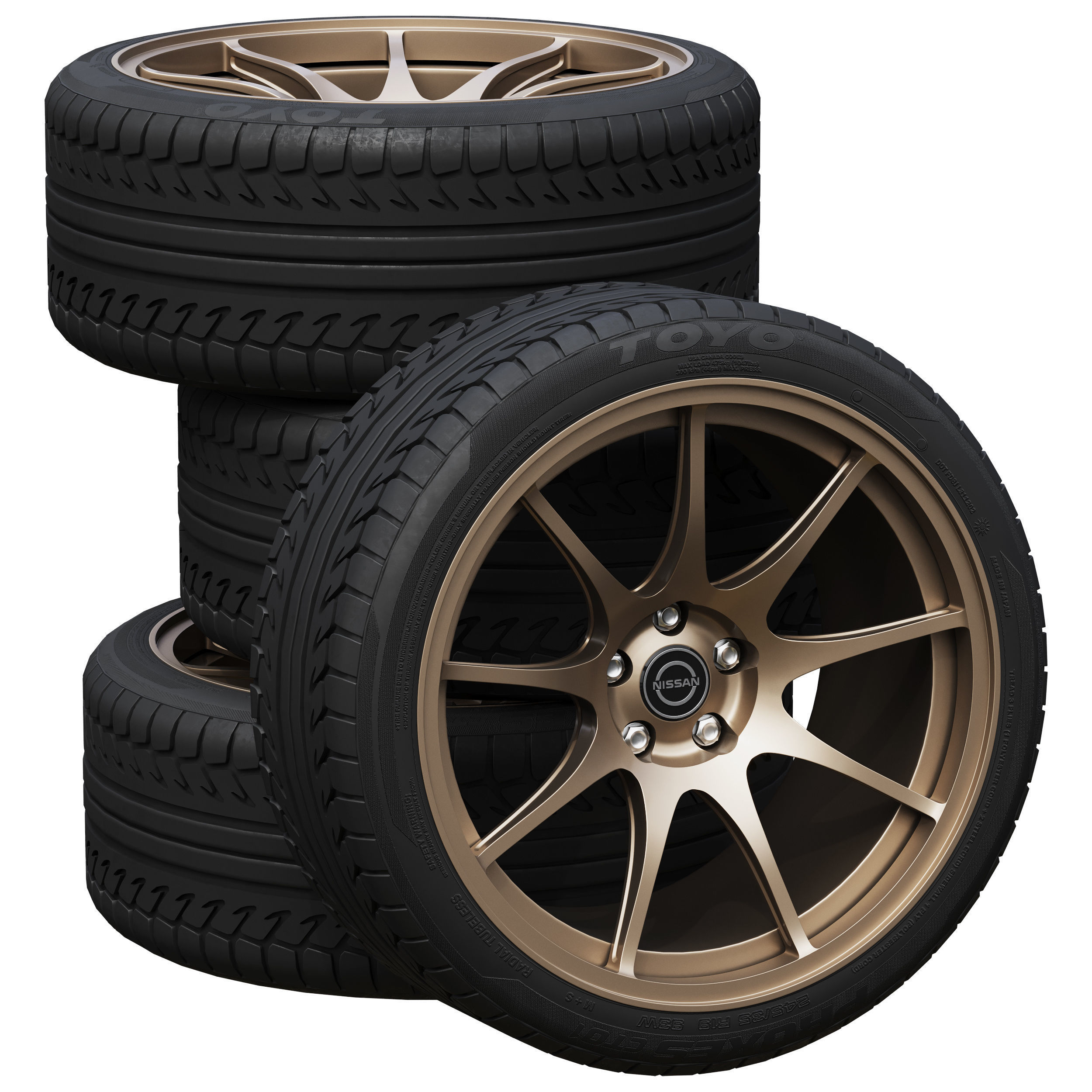 Nissan wheels 3D model | CGTrader