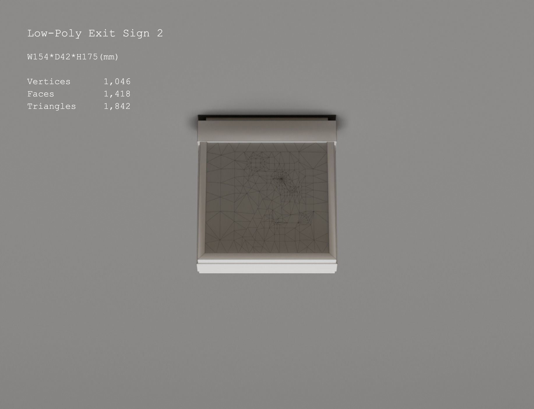 3D model Low-Poly Exit Sign VR / AR / low-poly | CGTrader