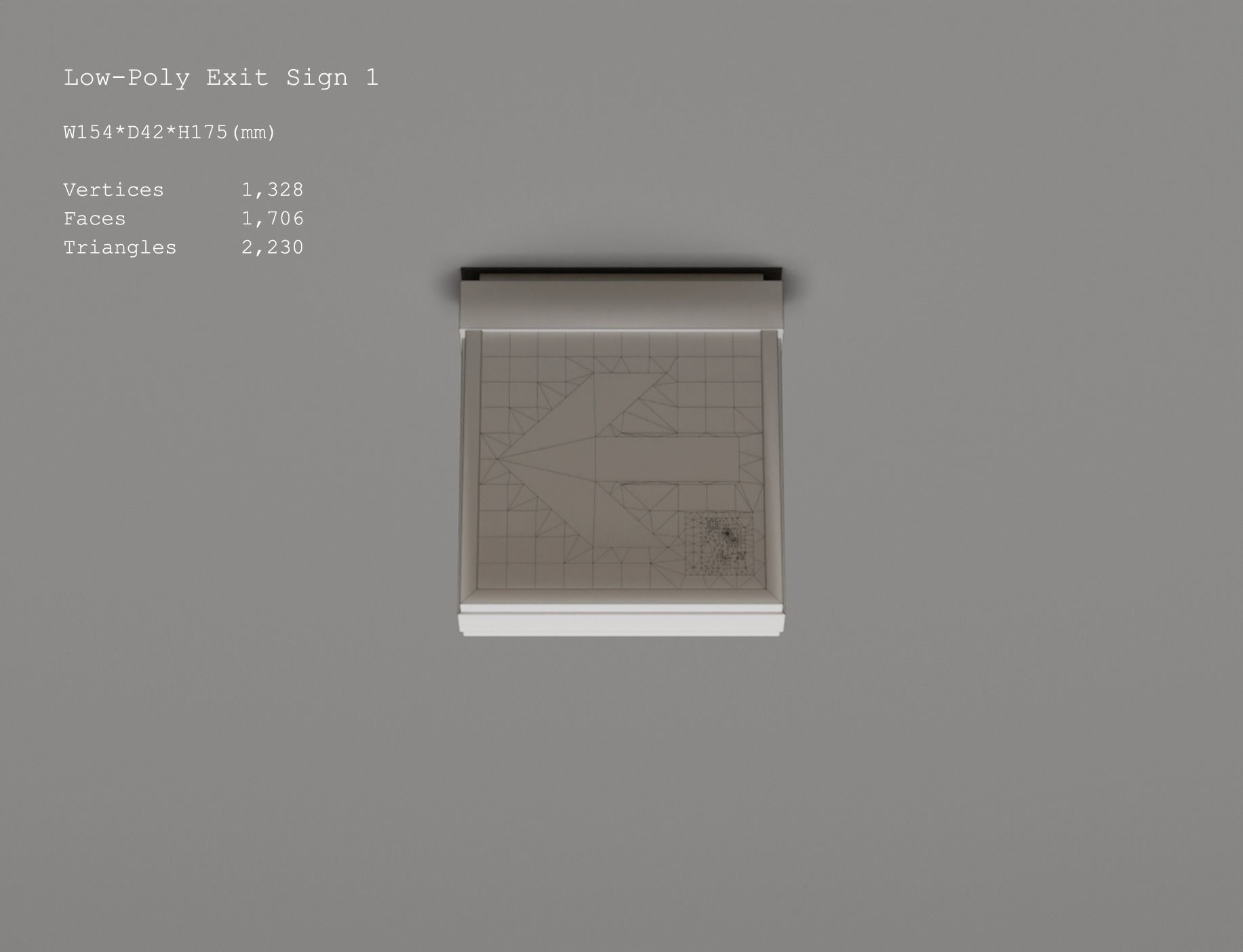 3D model Low-Poly Exit Sign VR / AR / low-poly | CGTrader