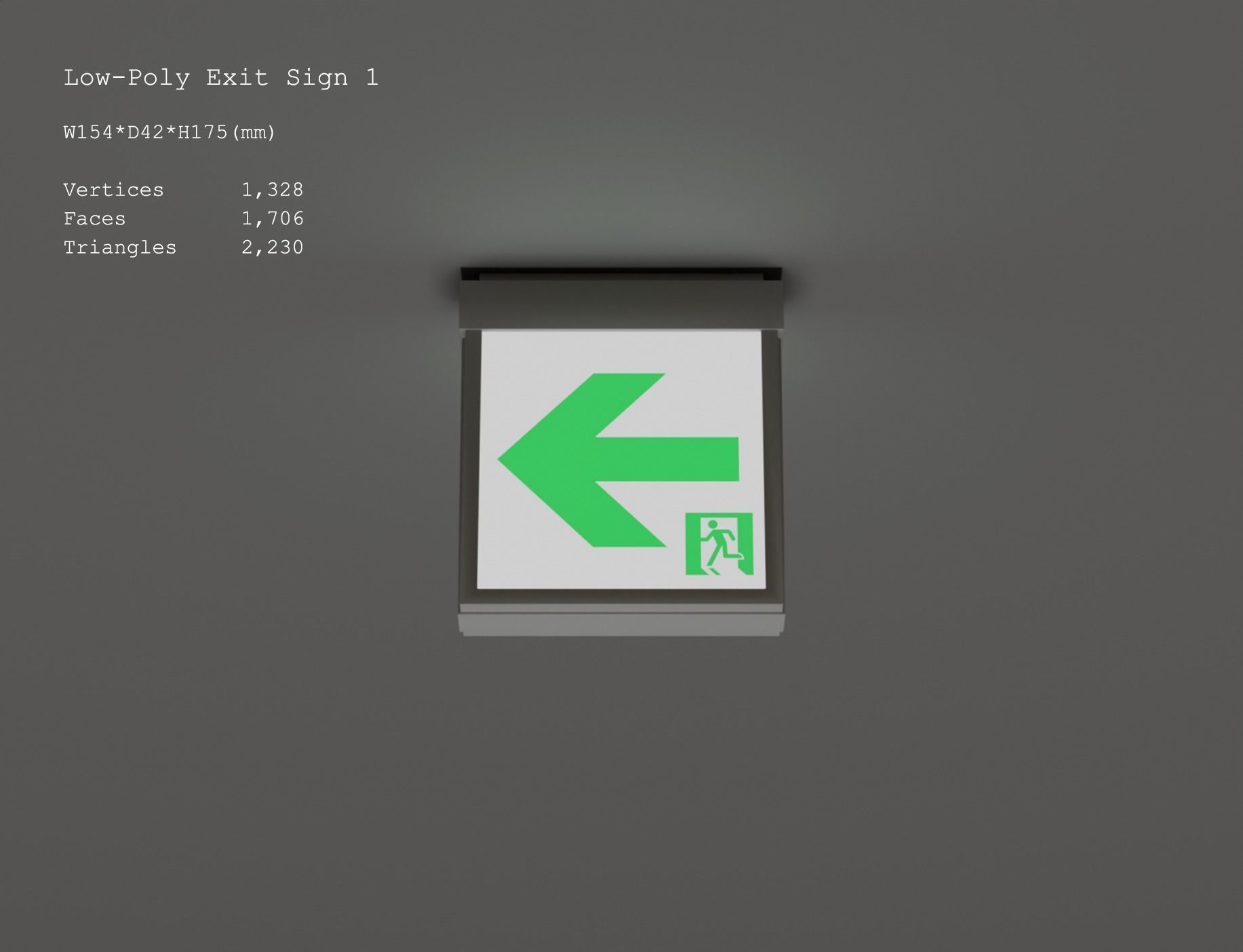 3D model Low-Poly Exit Sign VR / AR / low-poly | CGTrader
