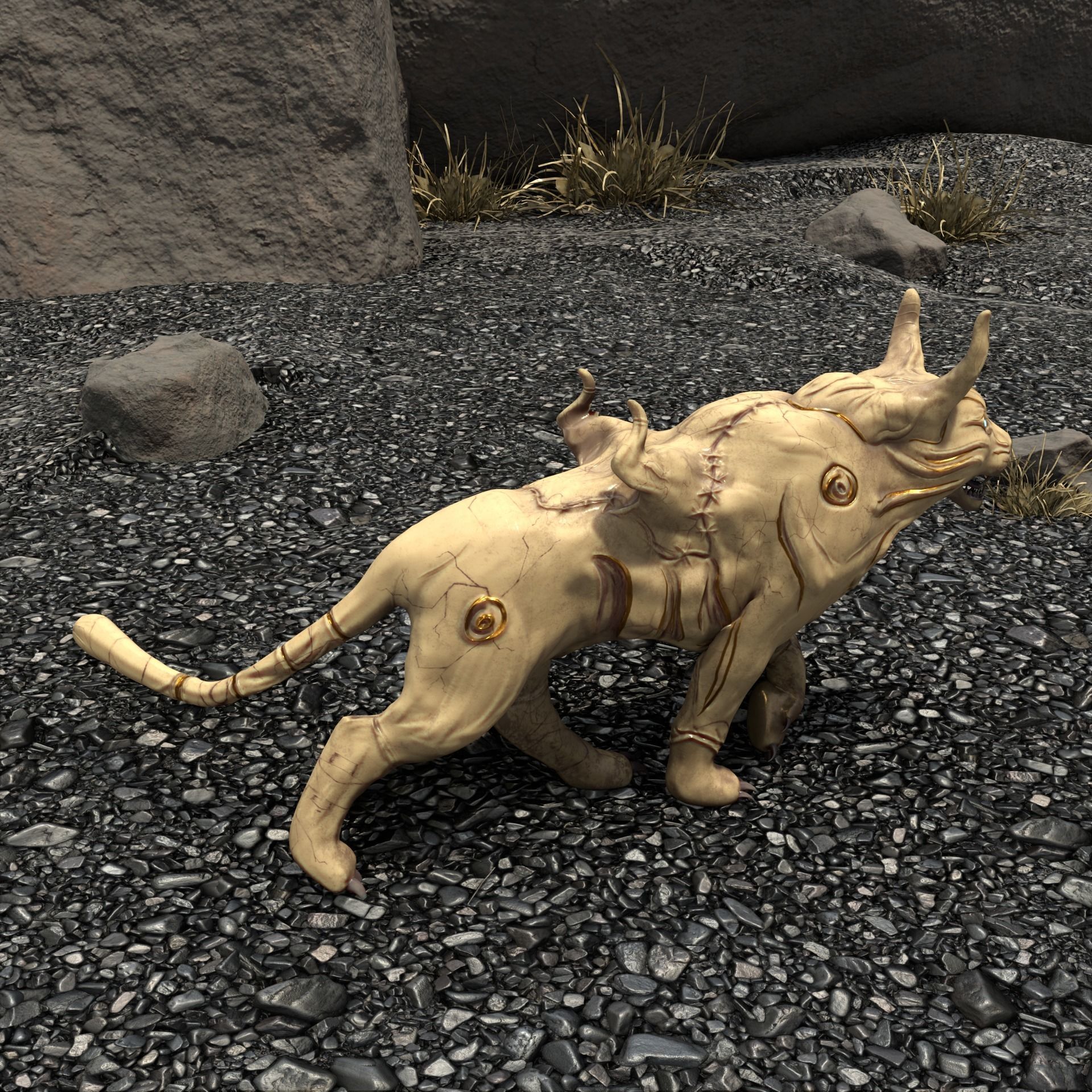 3D model Alien Creature - Female Lion VR / AR / low-poly | CGTrader