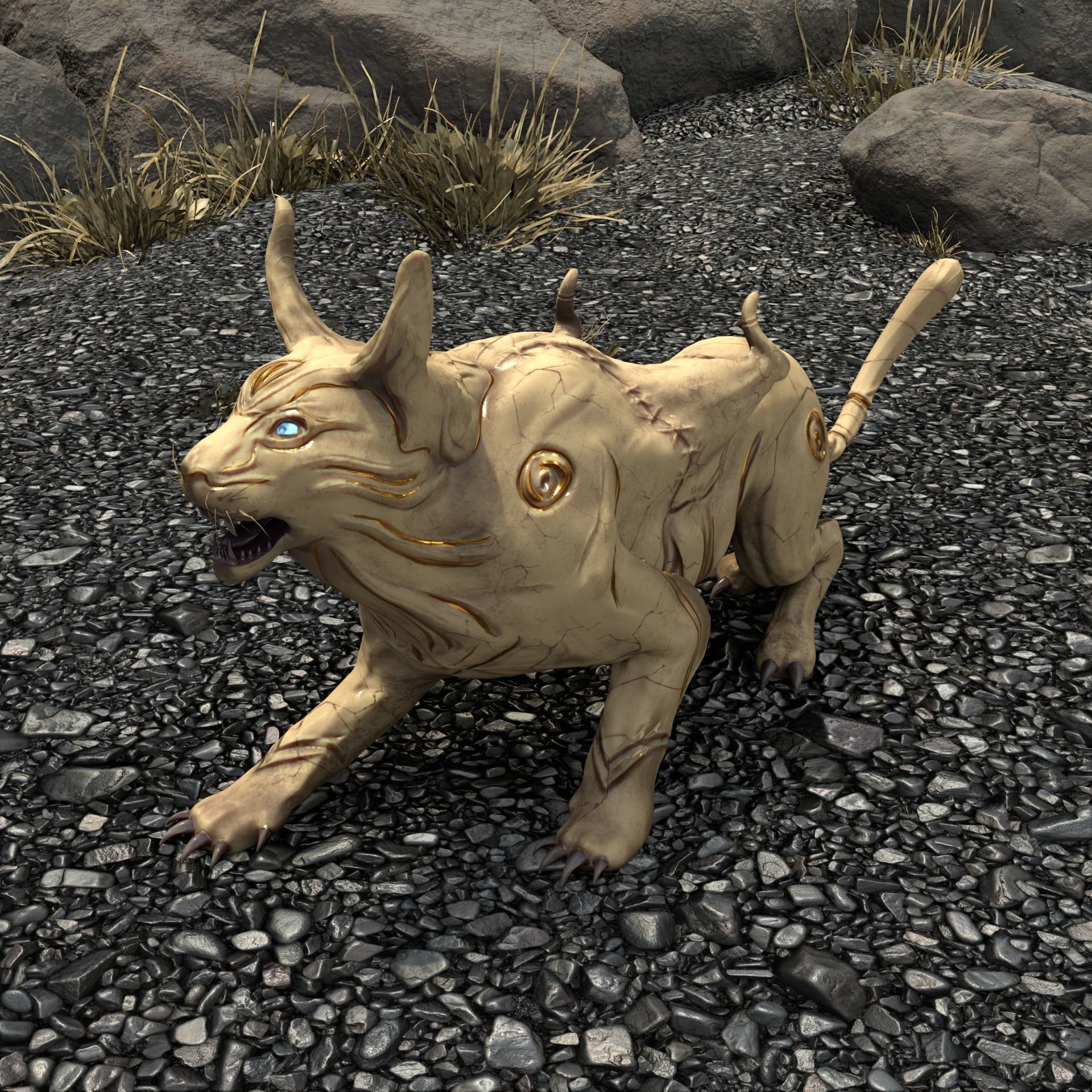 3D model Alien Creature - Female Lion VR / AR / low-poly | CGTrader
