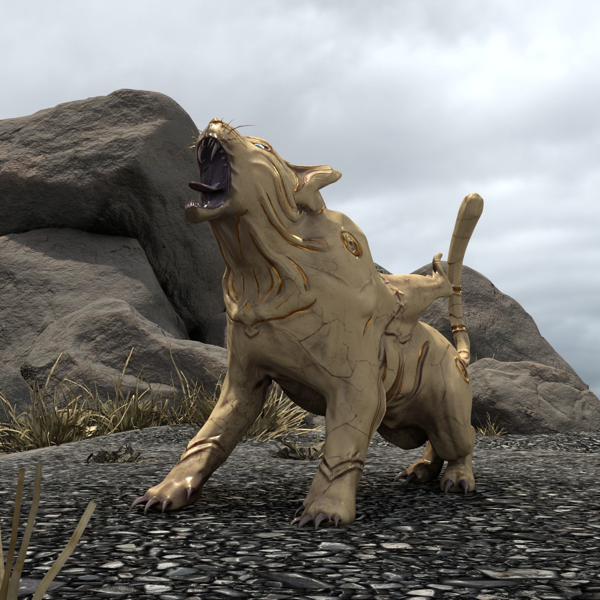 3D model Alien Creature - Female Lion VR / AR / low-poly | CGTrader