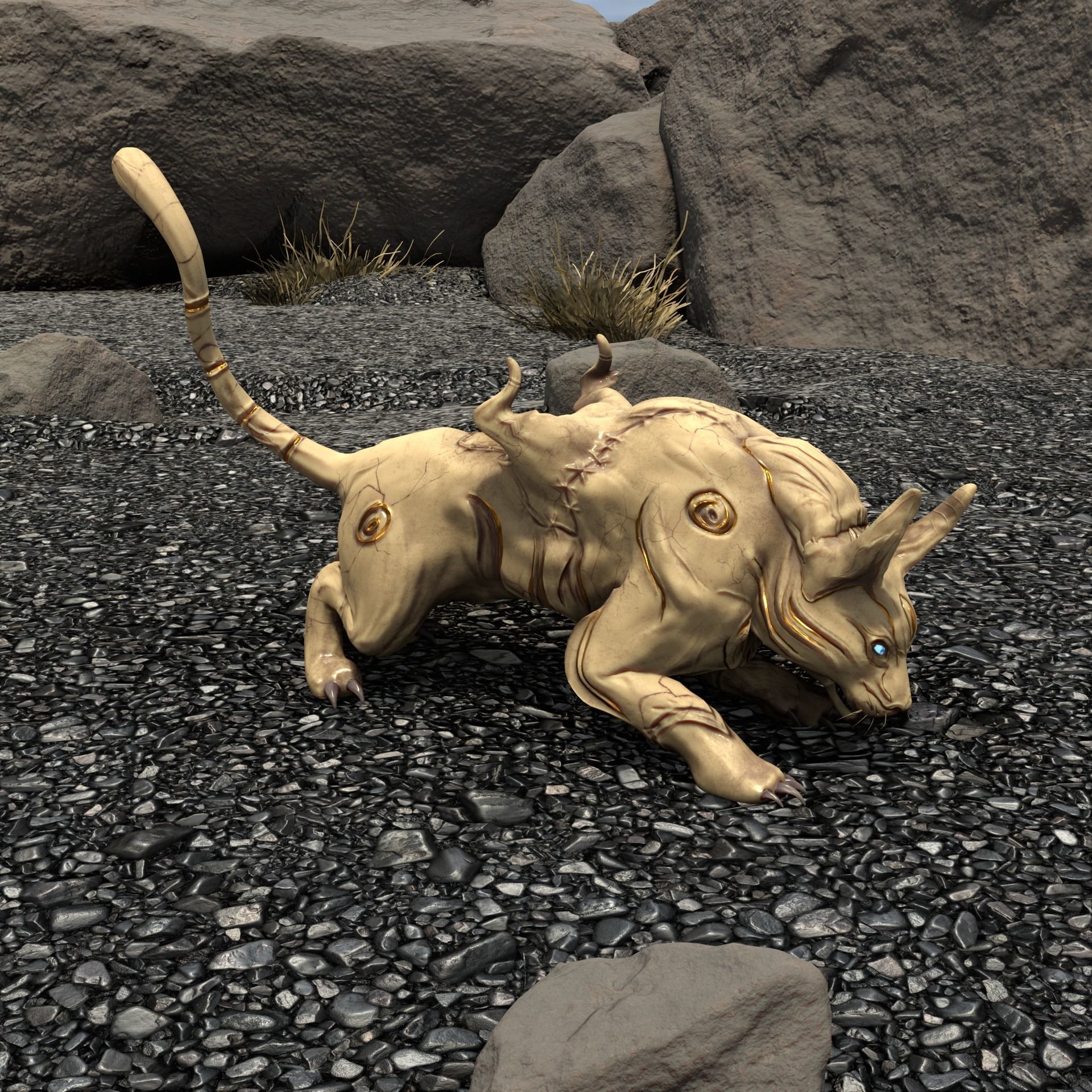 3D model Alien Creature - Female Lion VR / AR / low-poly | CGTrader