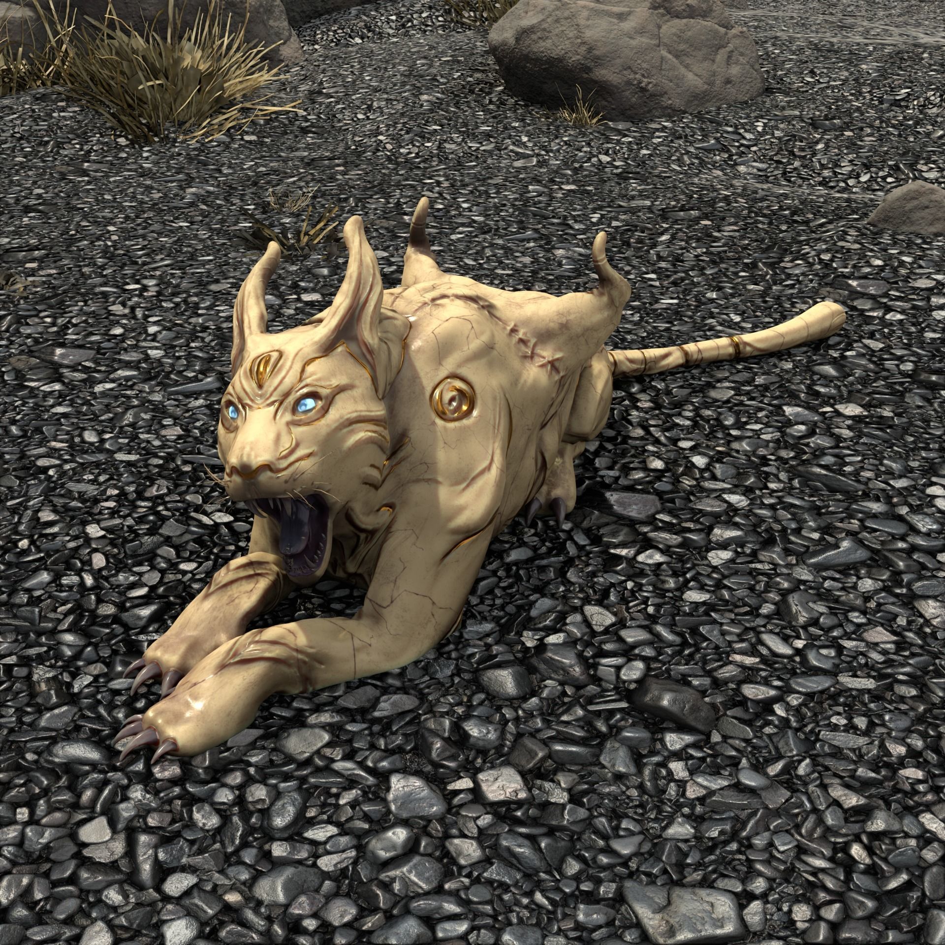3D model Alien Creature - Female Lion VR / AR / low-poly | CGTrader