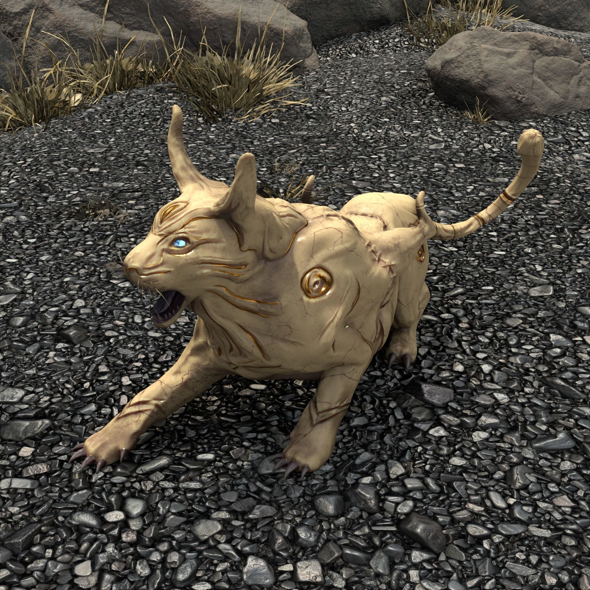 3D model Alien Creature - Female Lion VR / AR / low-poly | CGTrader