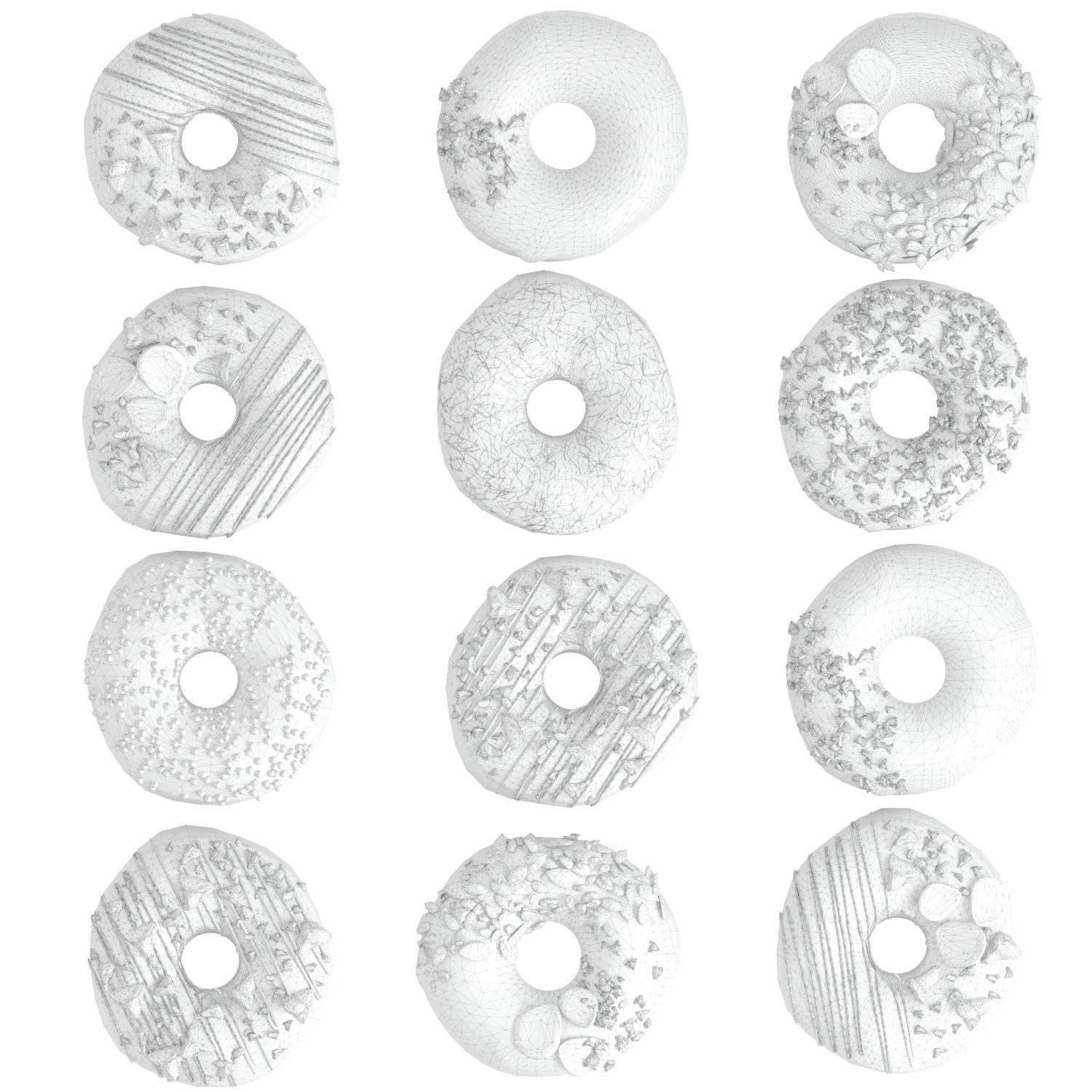 Donut set 2 group of donuts 3D model | CGTrader