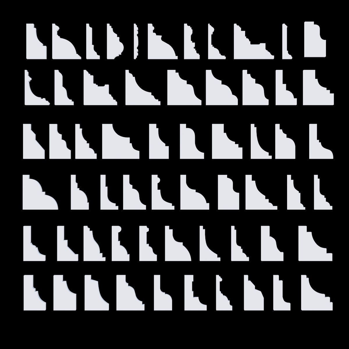 100 Sweep Ceiling Cornice for 3D Print 3D model | CGTrader