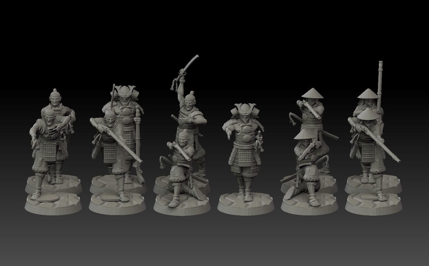 Ashigaru Musket Regiment ROYALTY FREE VERSION 3D model 3D printable | CGTrader