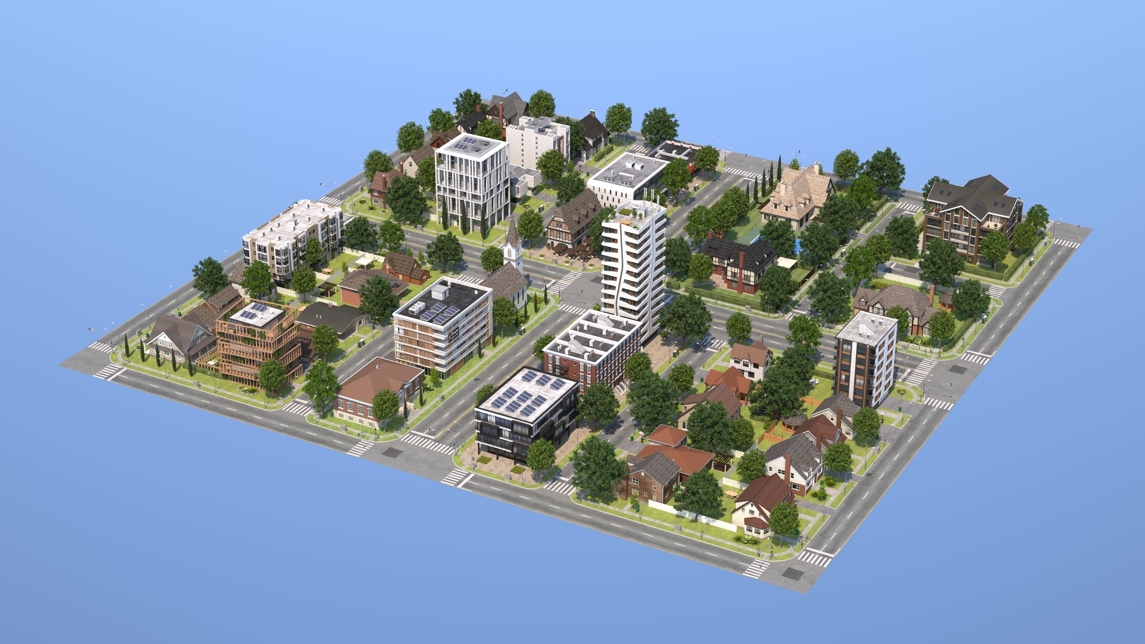 Suburb City 3D model | CGTrader
