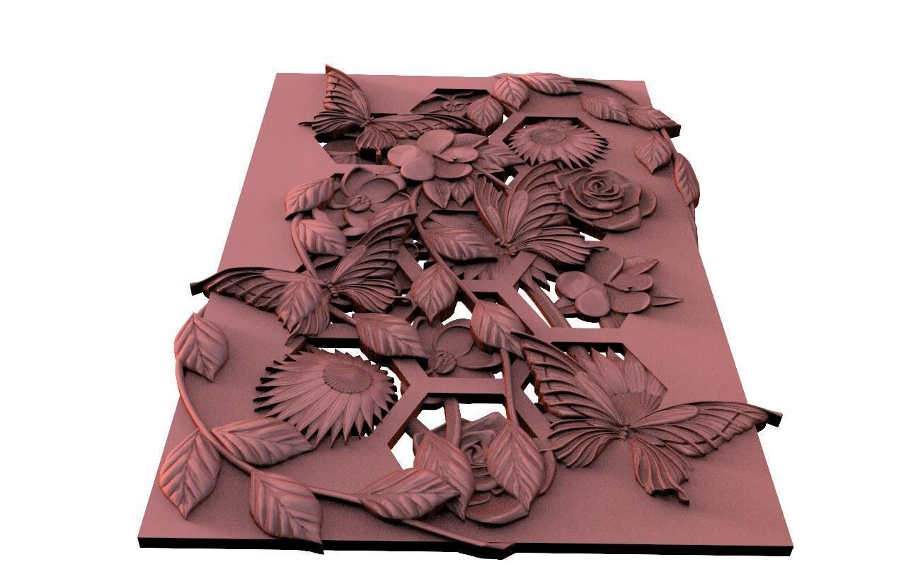 Flowers CNC 3D model 3D printable | CGTrader