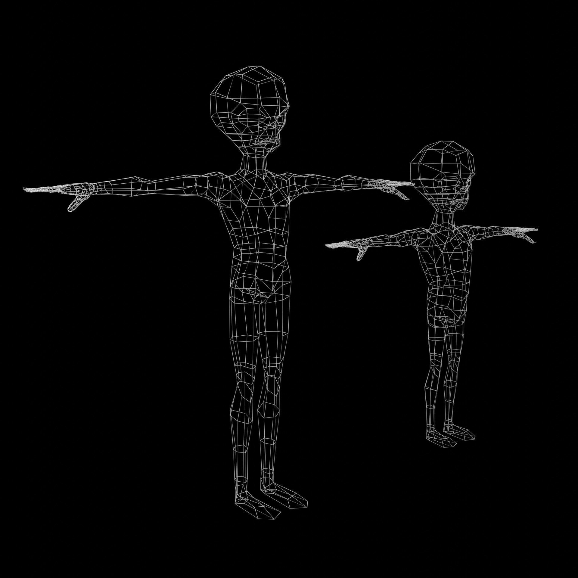 3D model Grey Alien Super lowpoly 4K Normal map Texture Small and Tall ...