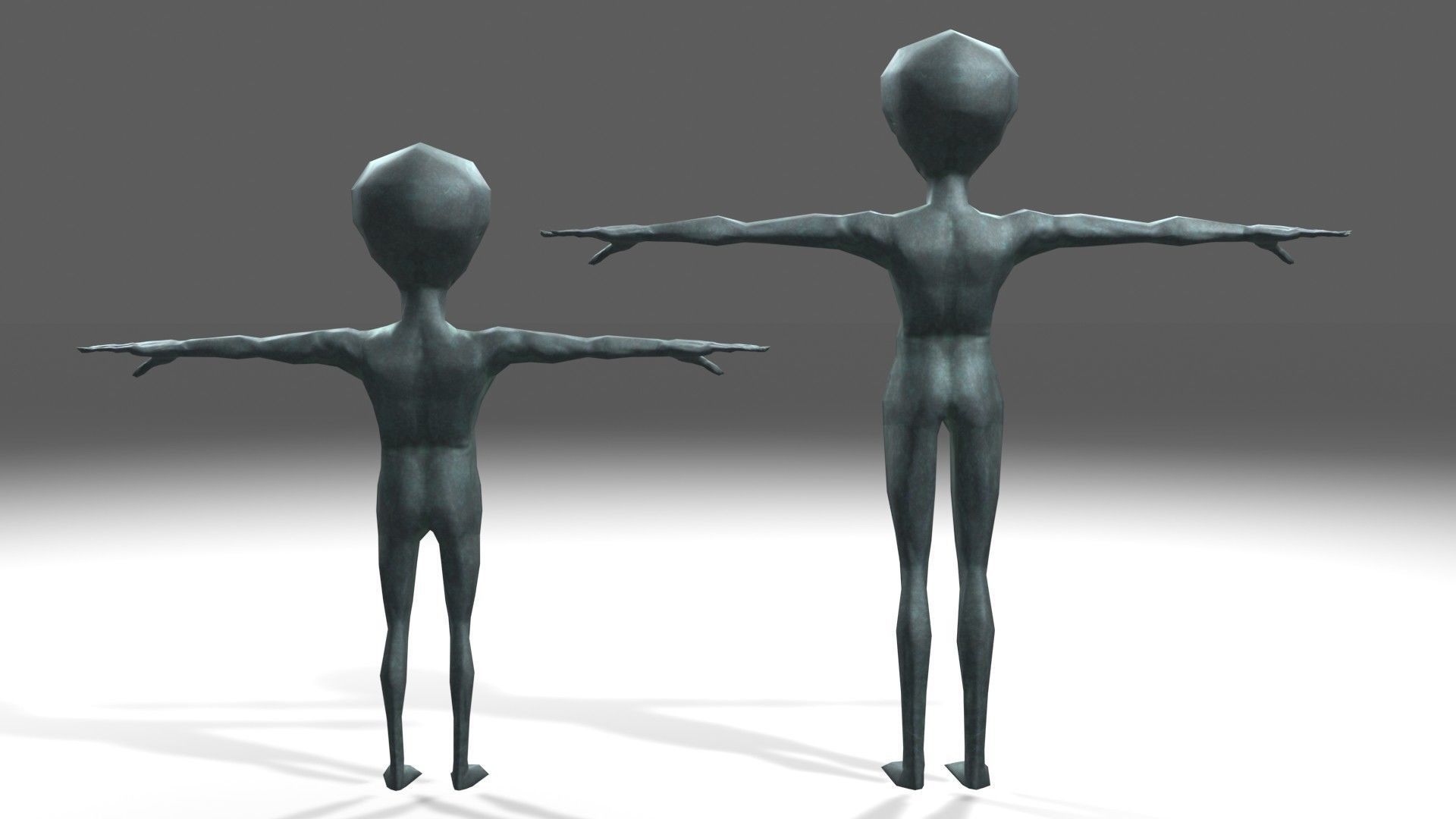 3D model Grey Alien Super lowpoly 4K Normal map Texture Small and Tall ...
