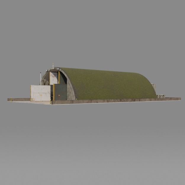 NATO AIRCRAFT SHELTER V1 with Full Grass roof free VR / AR / low-poly ...