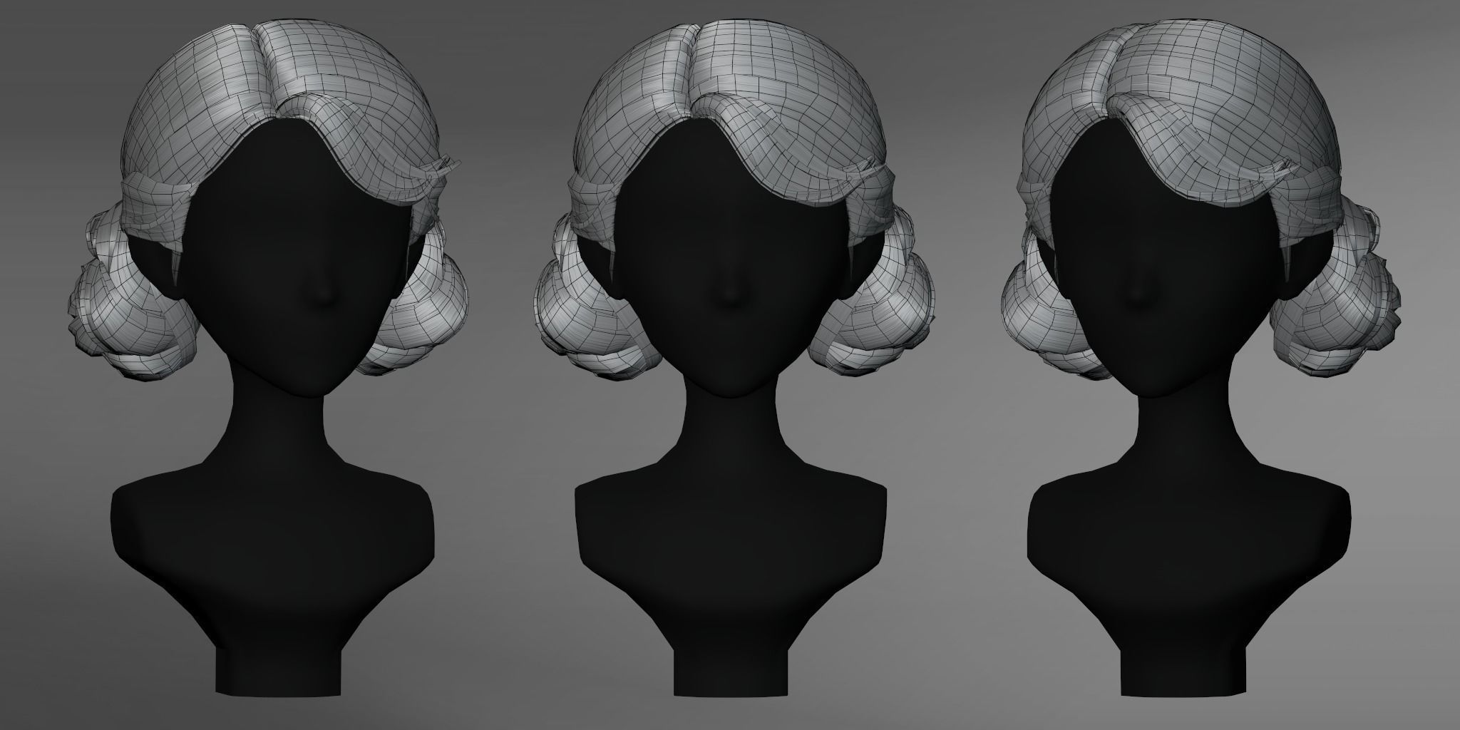 3D model Game Hair - Female Hairstyle V3 VR / AR / low-poly | CGTrader