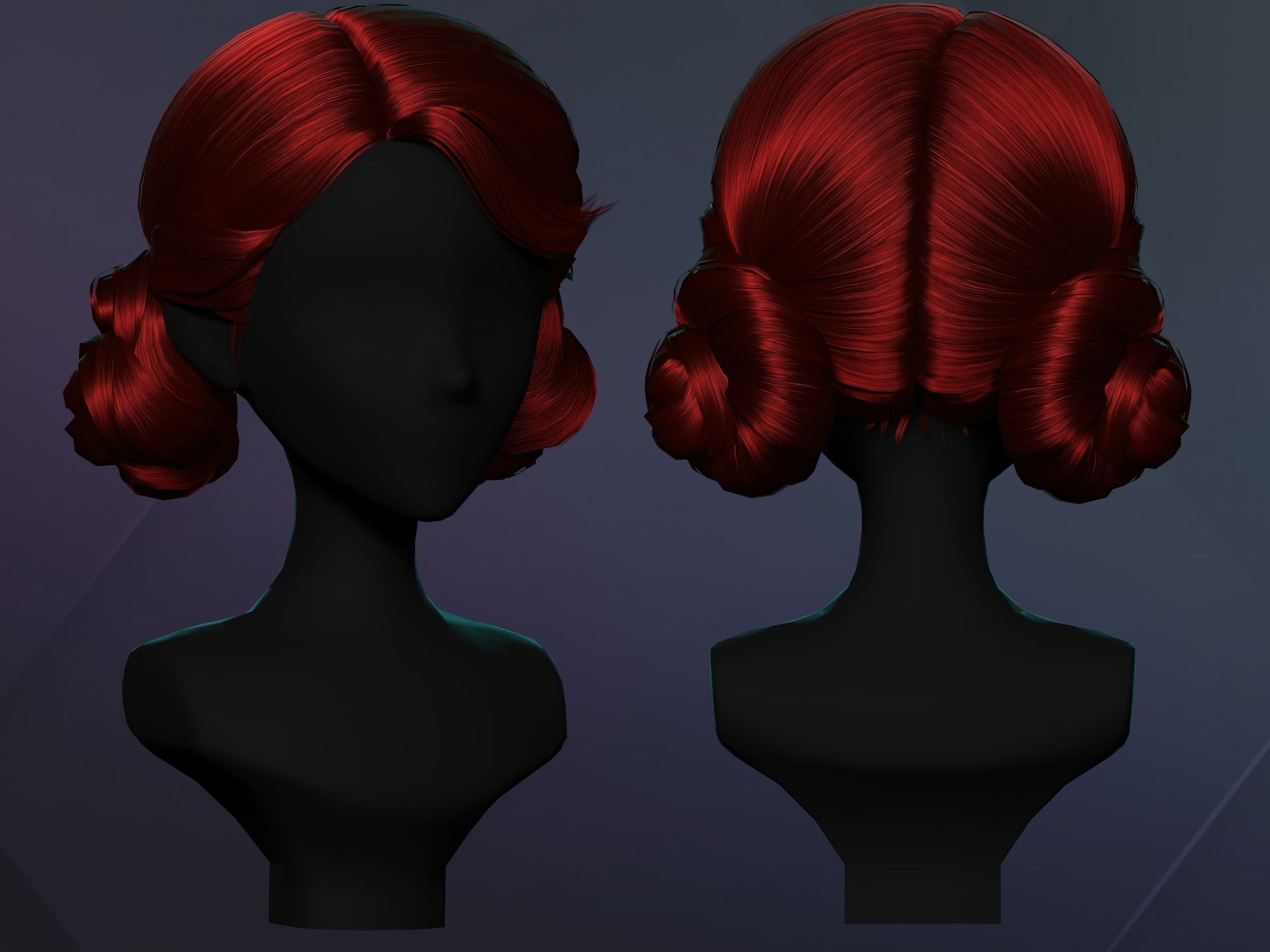 3D model Game Hair - Female Hairstyle V3 VR / AR / low-poly | CGTrader