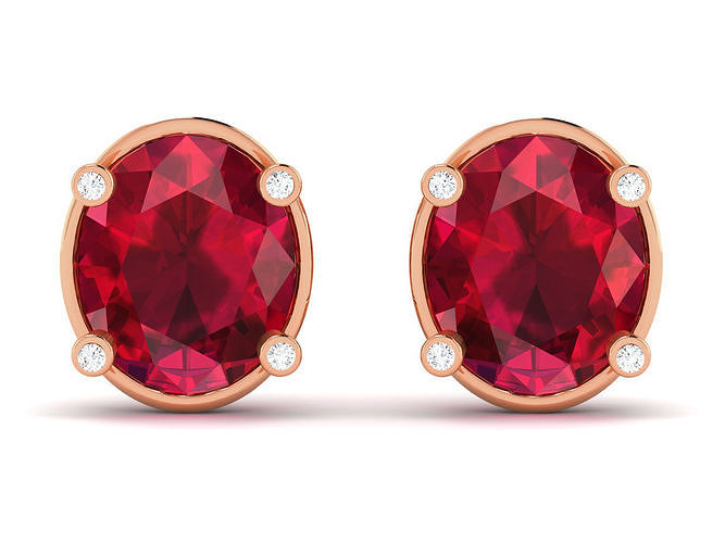 Women Studs earrings 3dm render detail 3D model 3D printable | CGTrader