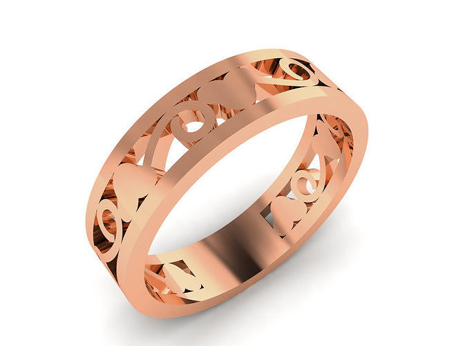 Band Ring 3D model 3D printable | CGTrader
