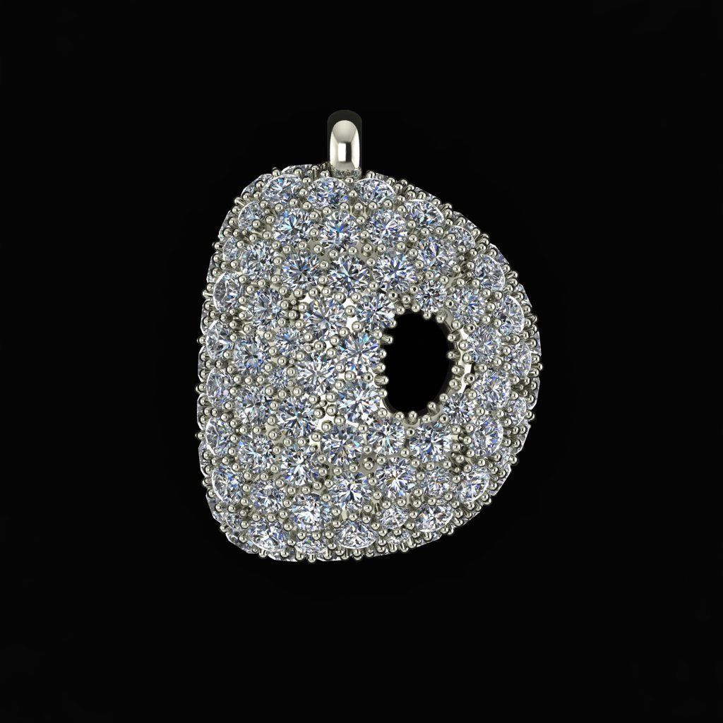 Pendant Alphabets Initial Letters 3D model 3D printable | CGTrader