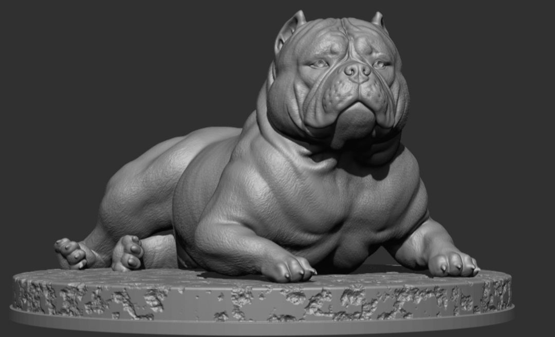 american bully perro 3D model 3D printable | CGTrader
